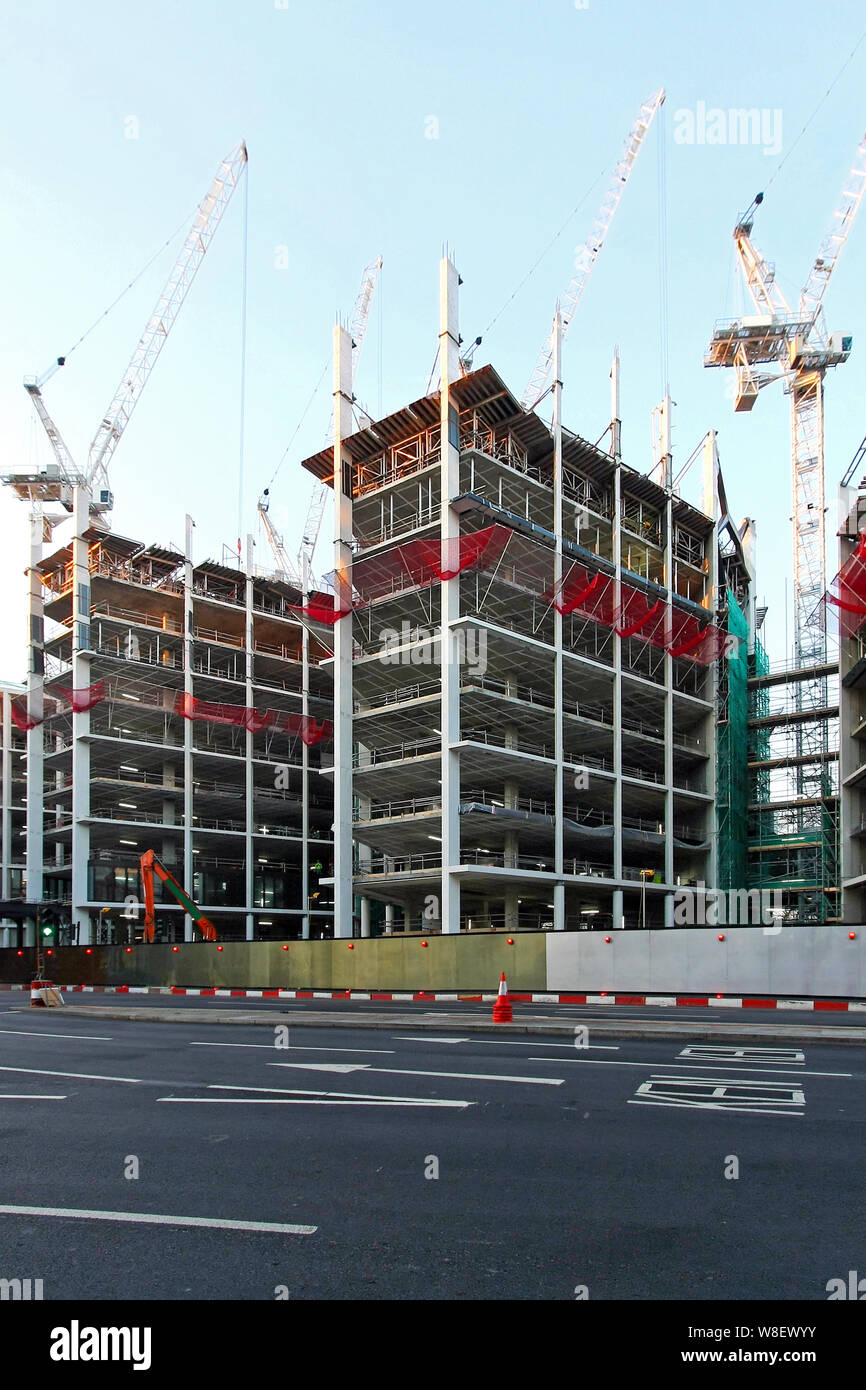 Big construction site of apartment block in London Stock Photo - Alamy