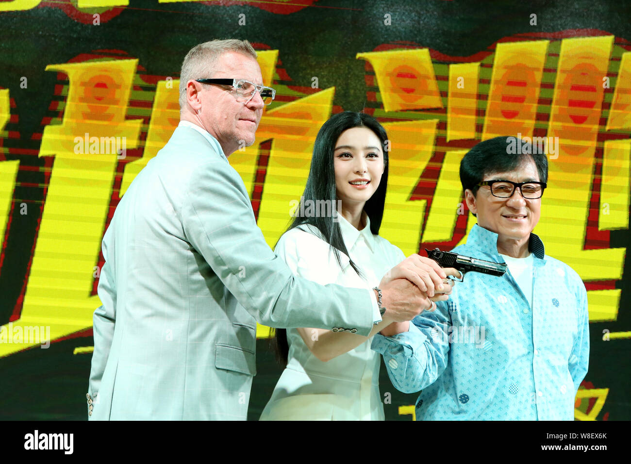 (From left) Finnish director Renny Harlin, Chinese actress Fan Bingbing ...