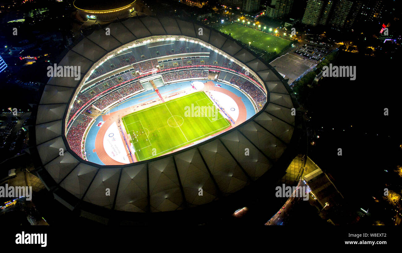 Aerial view of the Shanghai Stadium in Shanghai, China, 21 July 2015 ...