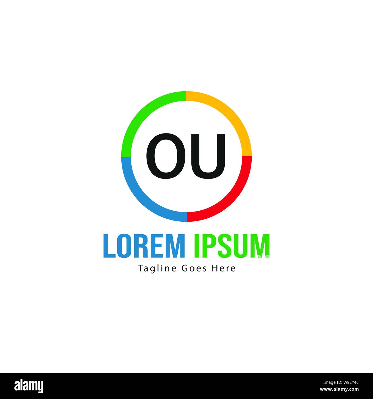 Initial OU logo template with modern frame. Minimalist OU letter logo ...