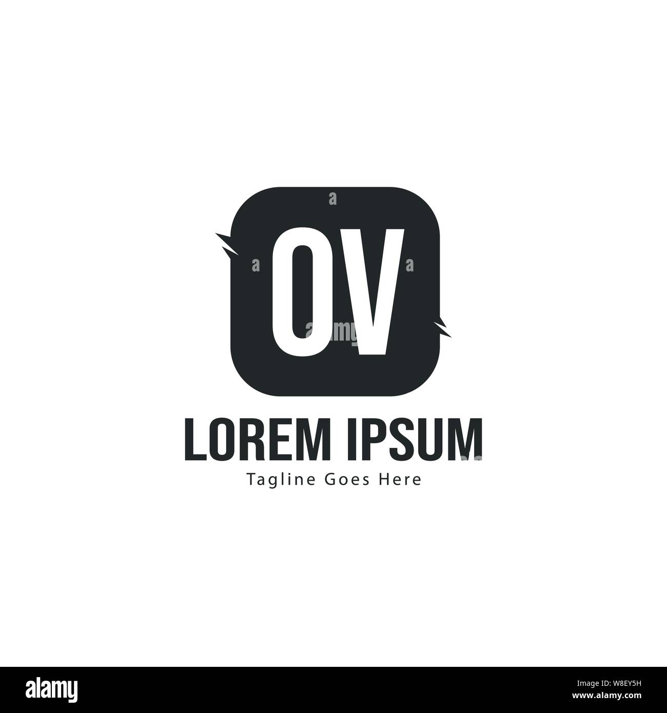 Initial OV logo template with modern frame. Minimalist OV letter logo ...