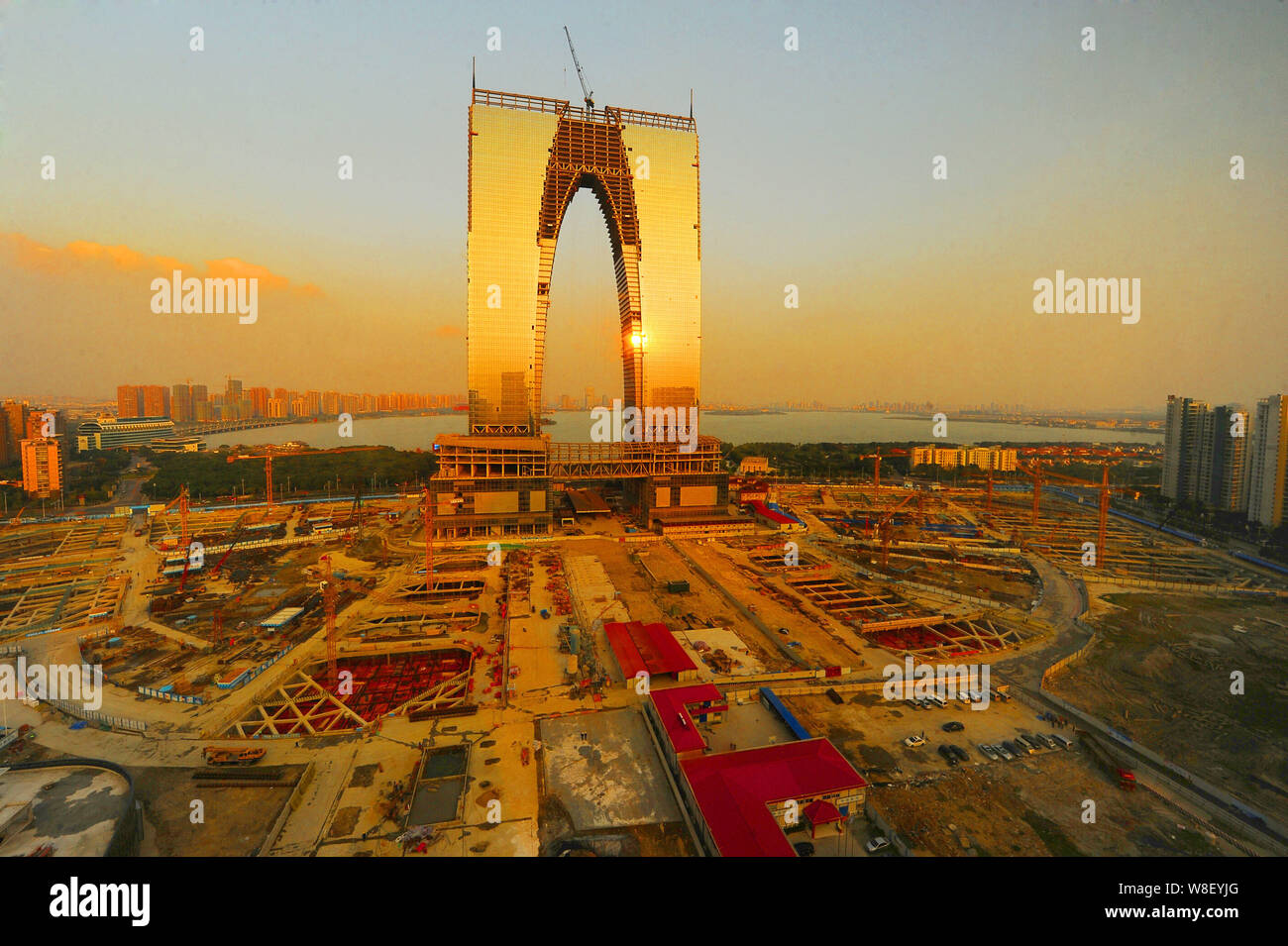 --FILE--View of the pants-shaped skyscraper, Gate of the Orient, under ...