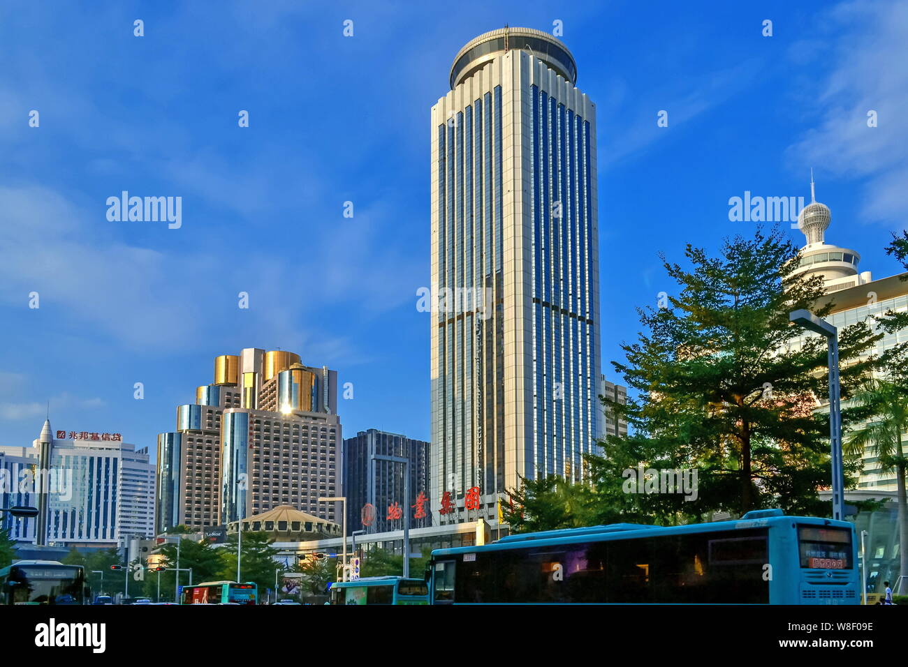 View of the Shenzhen International Trade Center Building, tallest, in ...