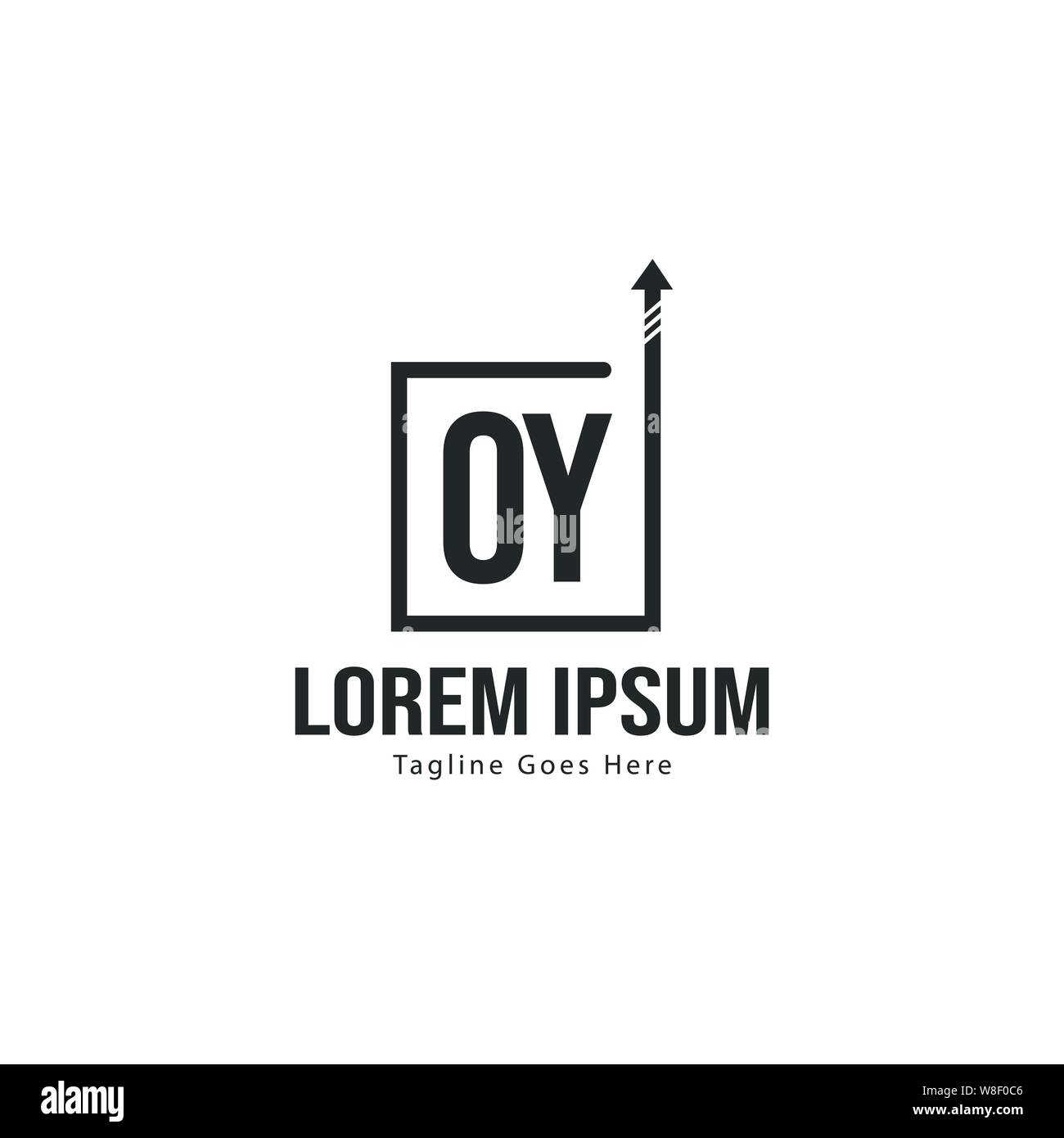 Initial OY logo template with modern frame. Minimalist OY letter logo ...