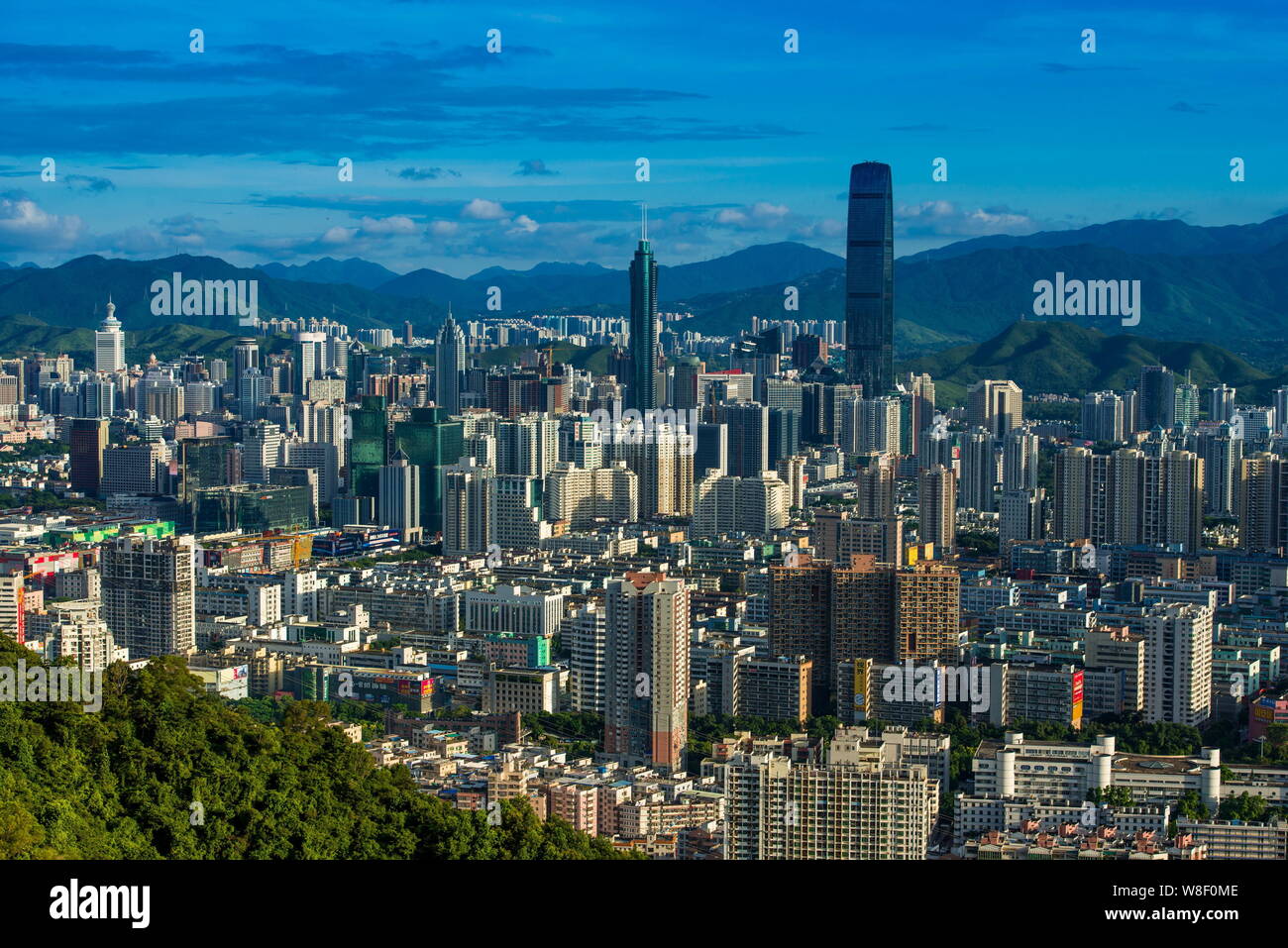 View of the KK100, tallest, formerly known as Kingkey 100, Shun Hing ...