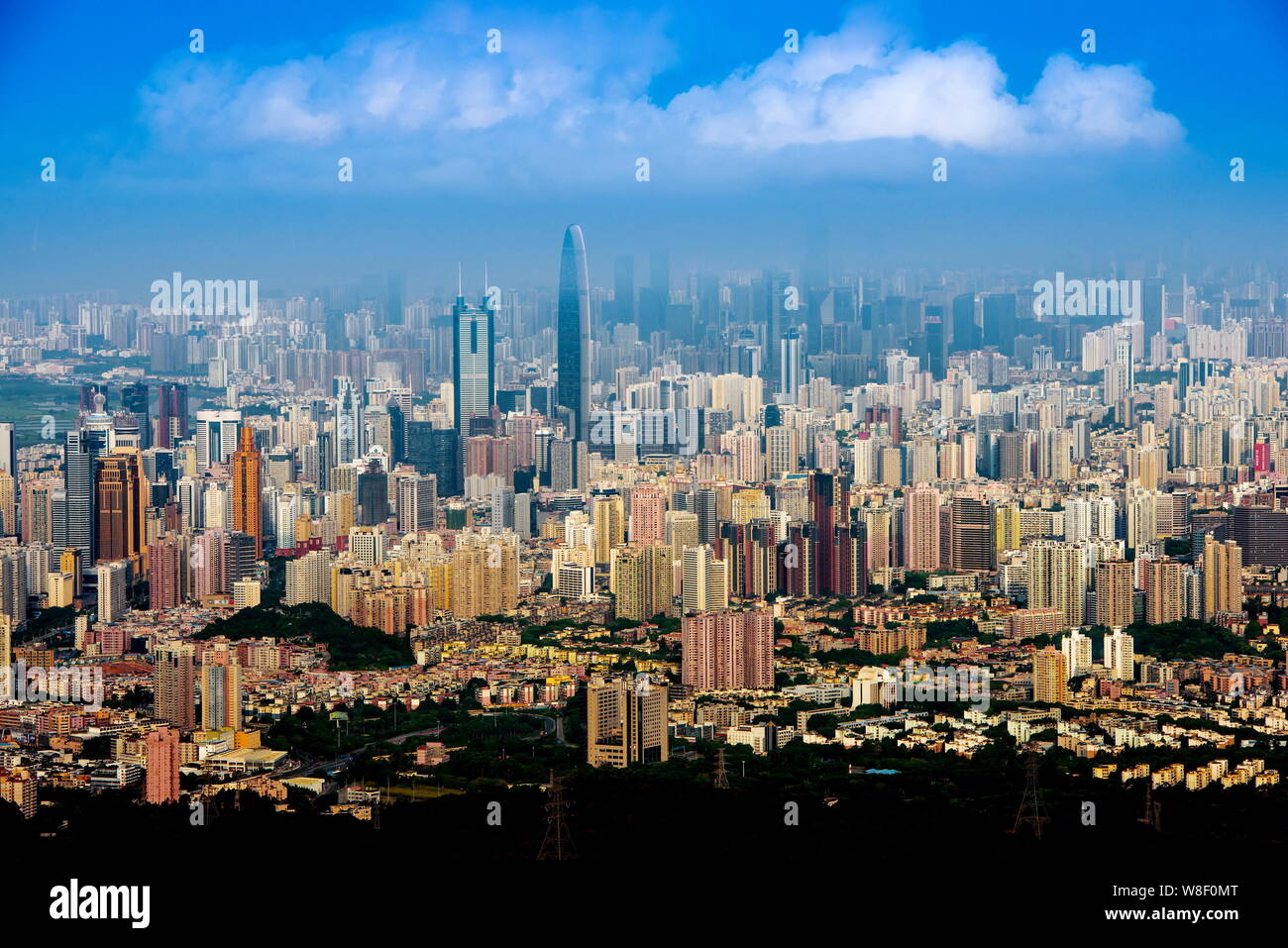 View of the KK100, tallest, formerly known as Kingkey 100, Shun Hing ...