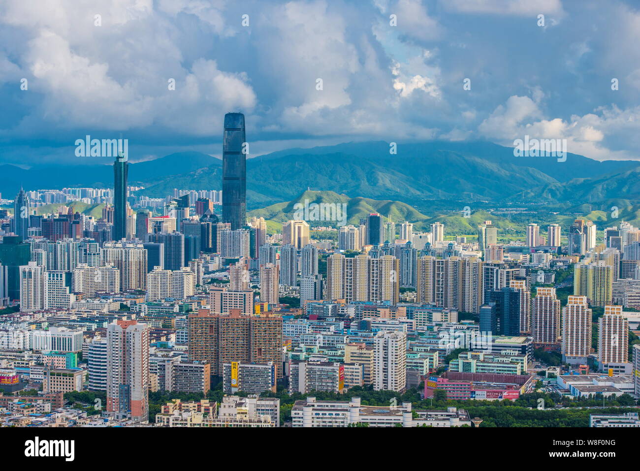 View of the KK100, tallest, formerly known as Kingkey 100, Shun Hing ...