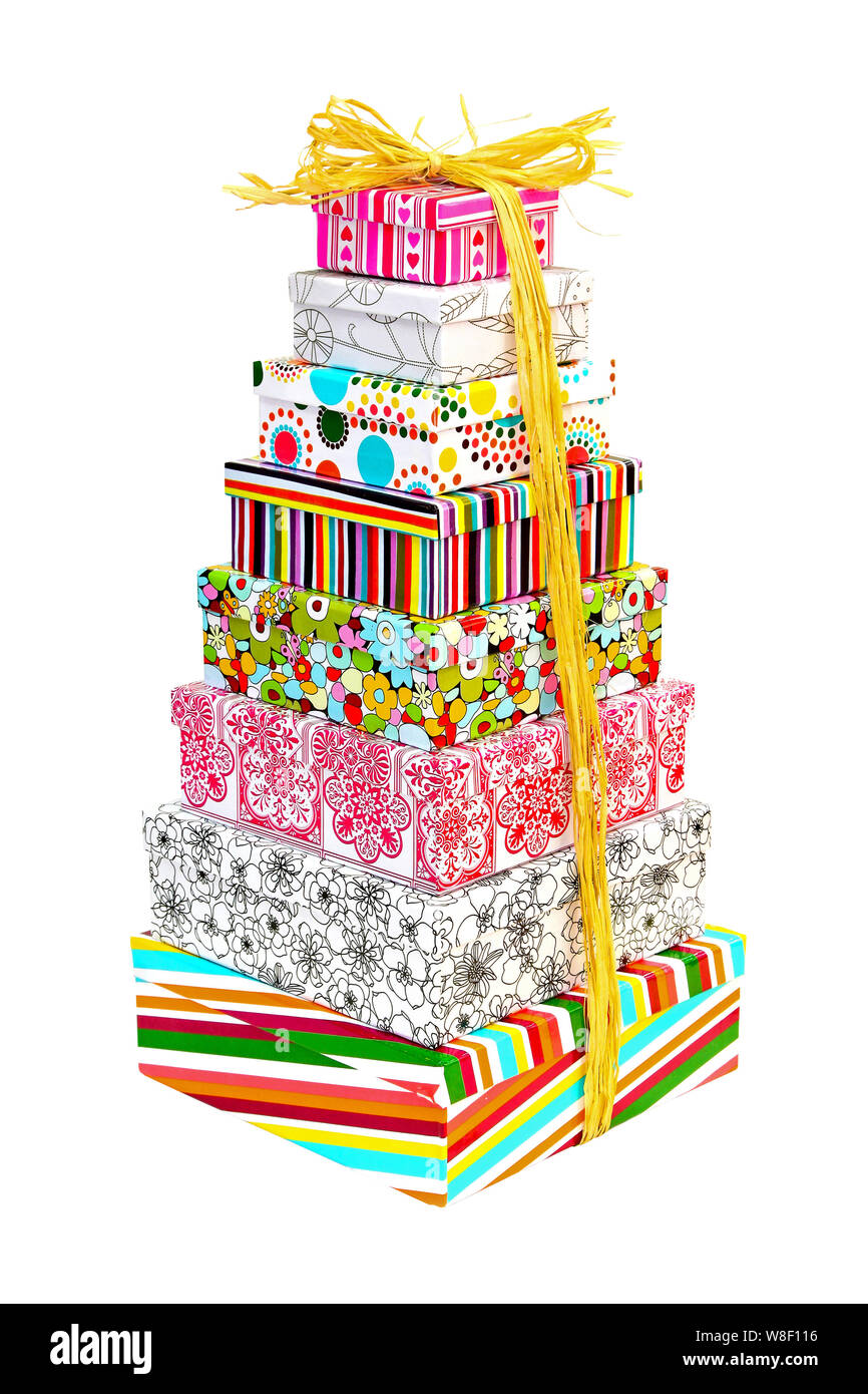 Bunch of decorative boxes with clipping path Stock Photo - Alamy