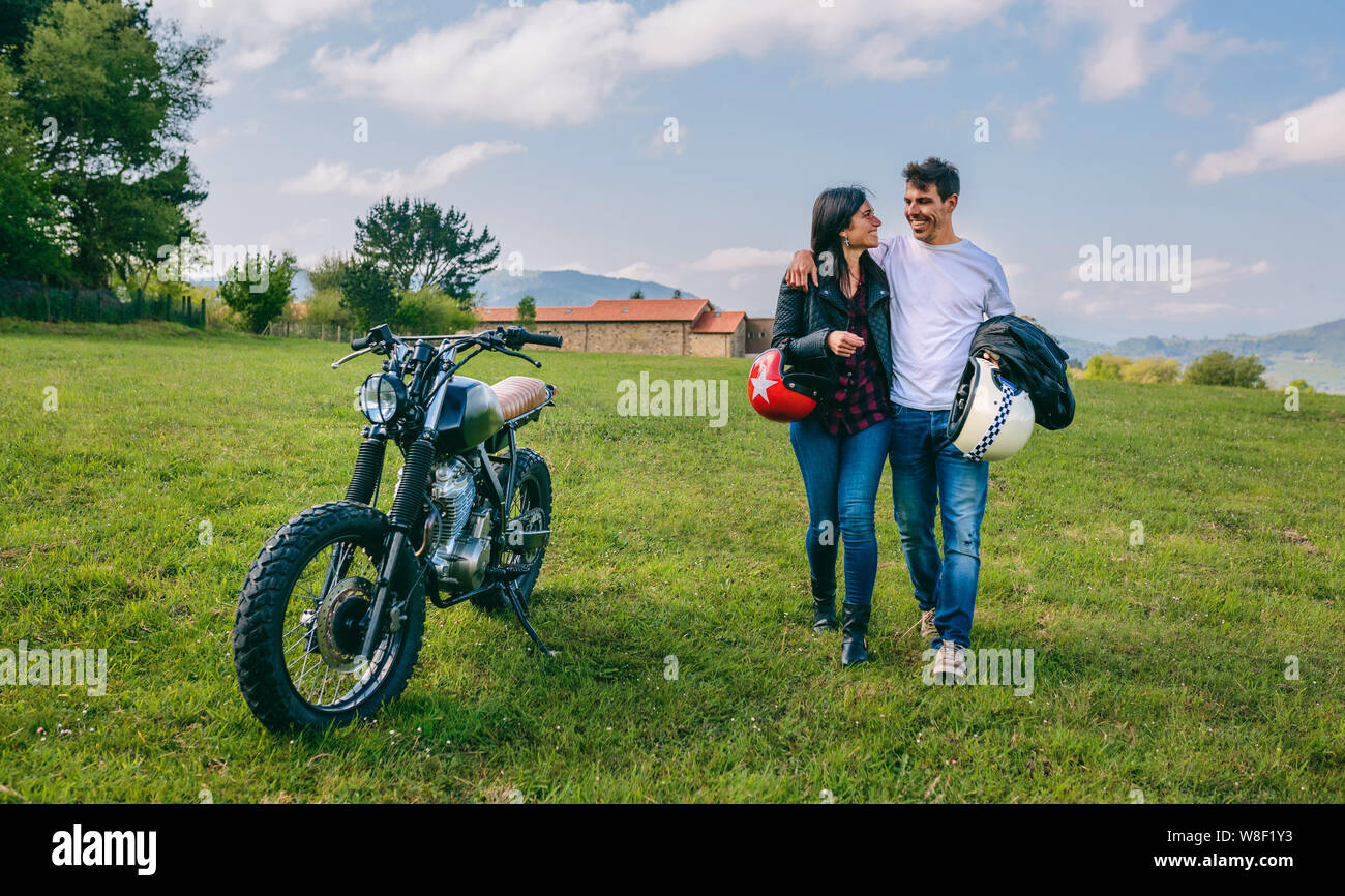 Motorcycle rider walking hi-res stock photography and images - Alamy