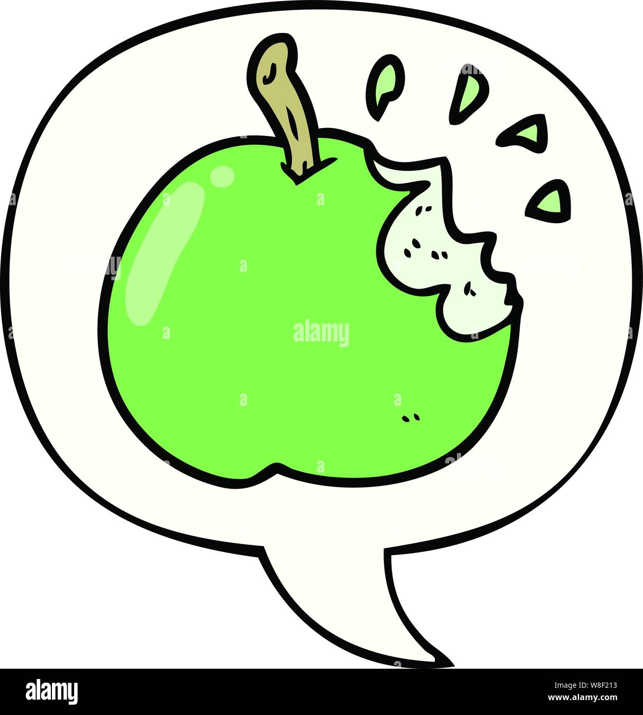 cartoon fresh bitten apple with speech bubble Stock Vector Image & Art ...
