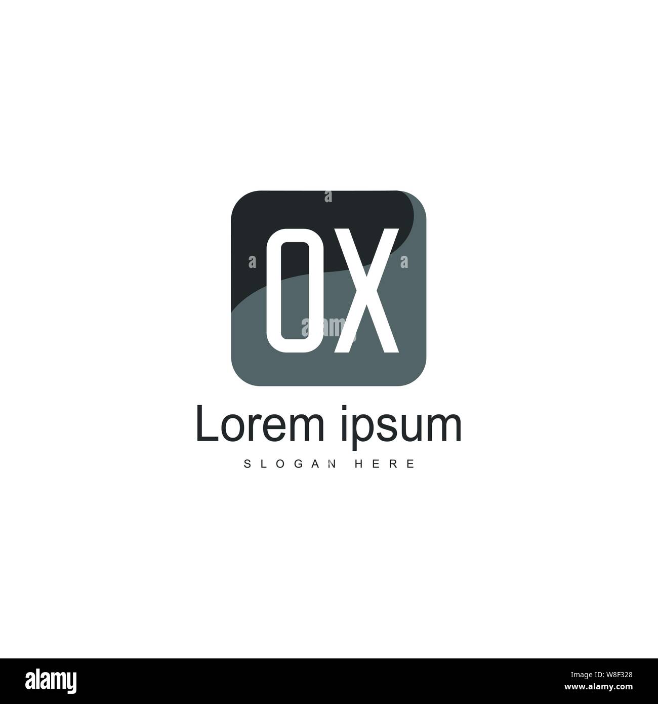 Initial OX logo template with modern frame. Minimalist OX letter logo ...