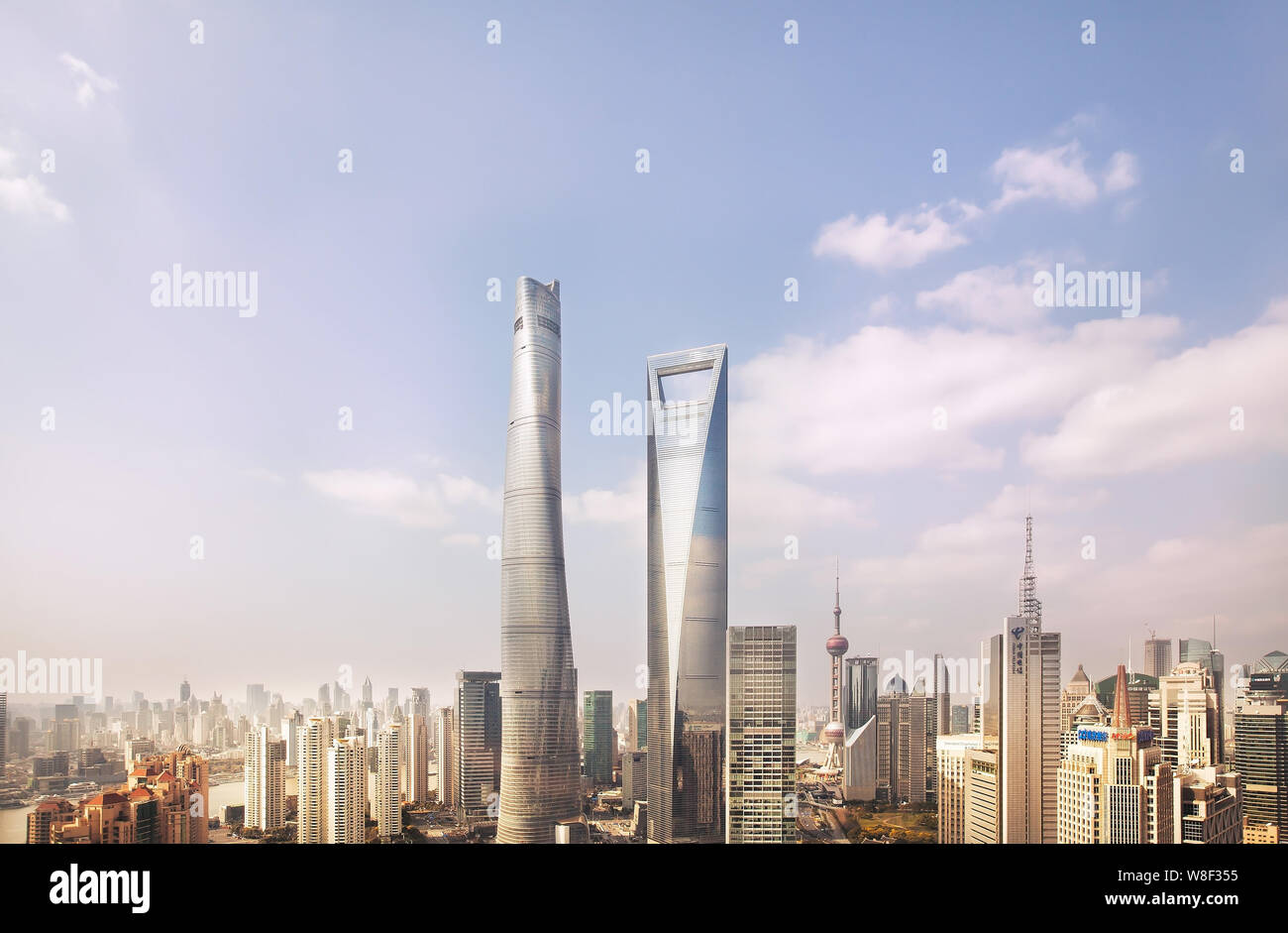 --FILE--Skyline of the Lujiazui Financial Center with the Shanghai ...