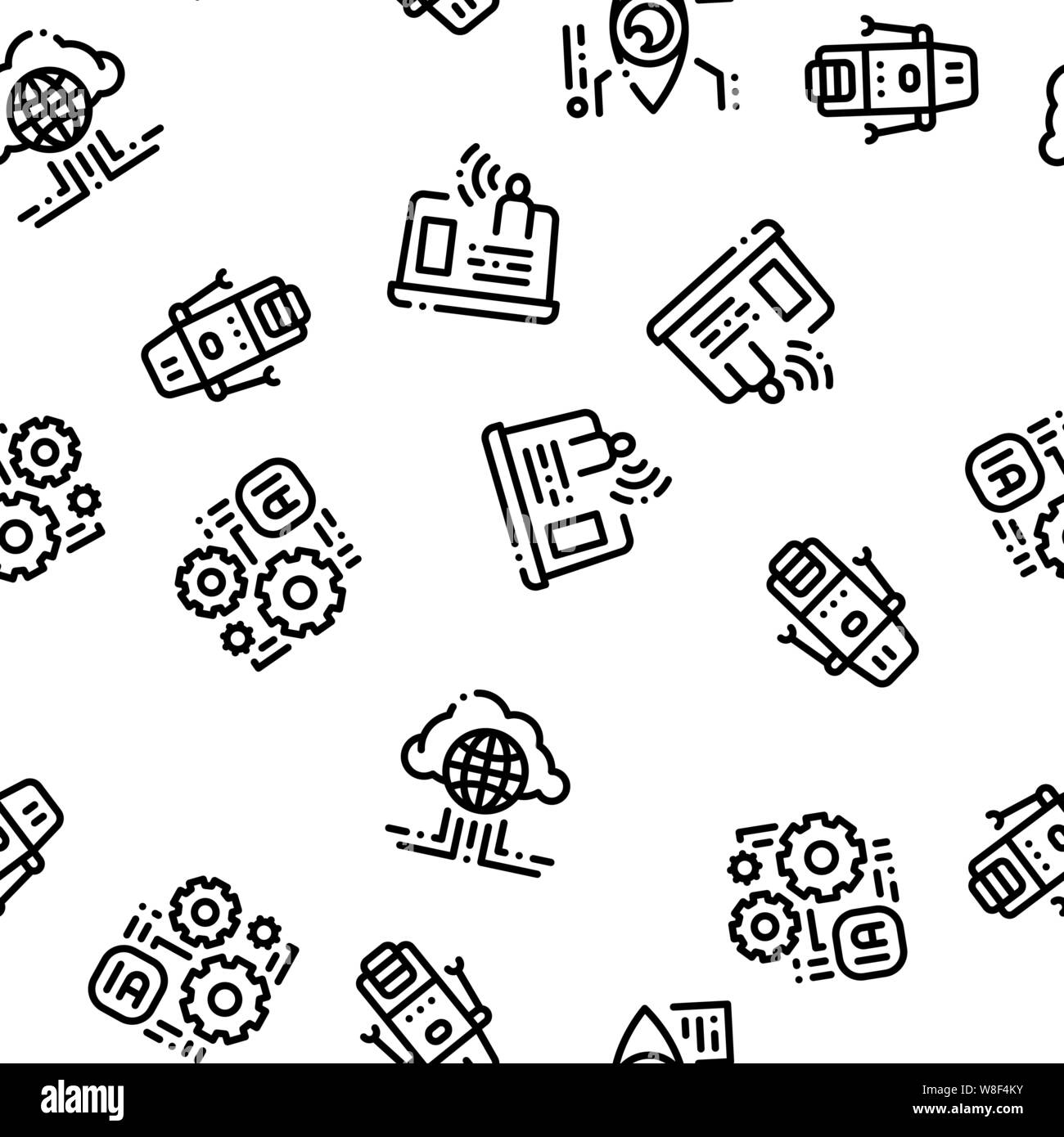 Artificial Intelligence Seamless Pattern Vector Stock Vector Image ...