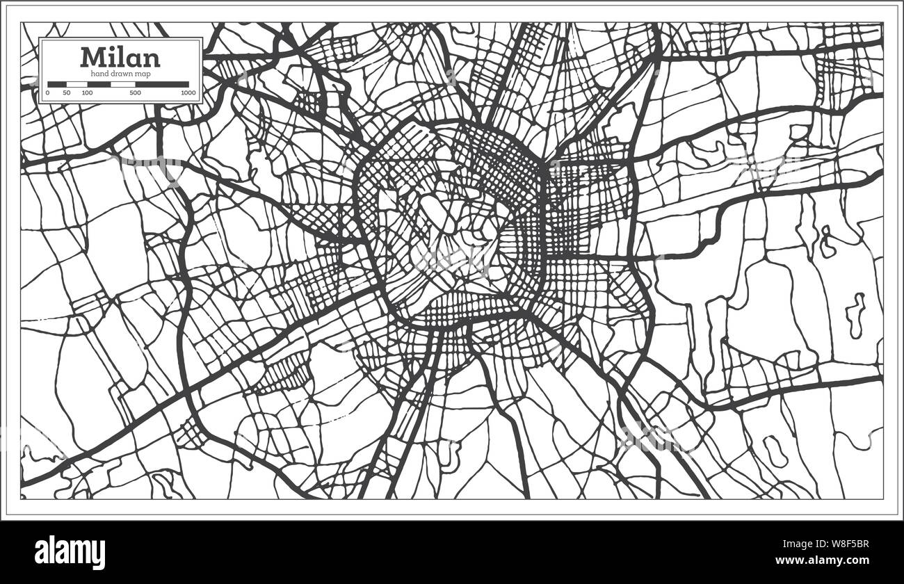 Milan Italy Map Outline