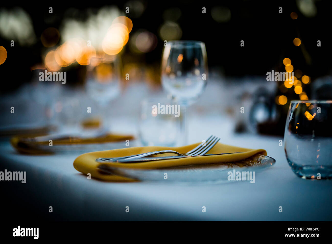 Luxury table settings for fine dining with and glassware, beautiful ...