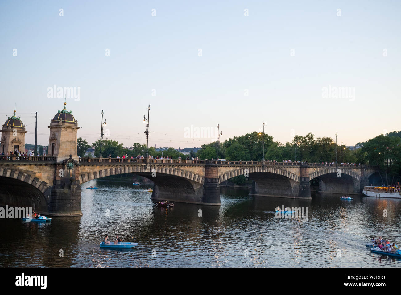 Legion Bridge is granite bridge on Vltava river in Prague Stock Photo ...