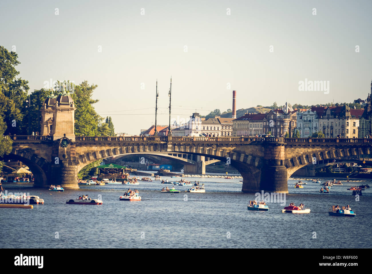 Legion Bridge is granite bridge on Vltava river in Prague Stock Photo ...