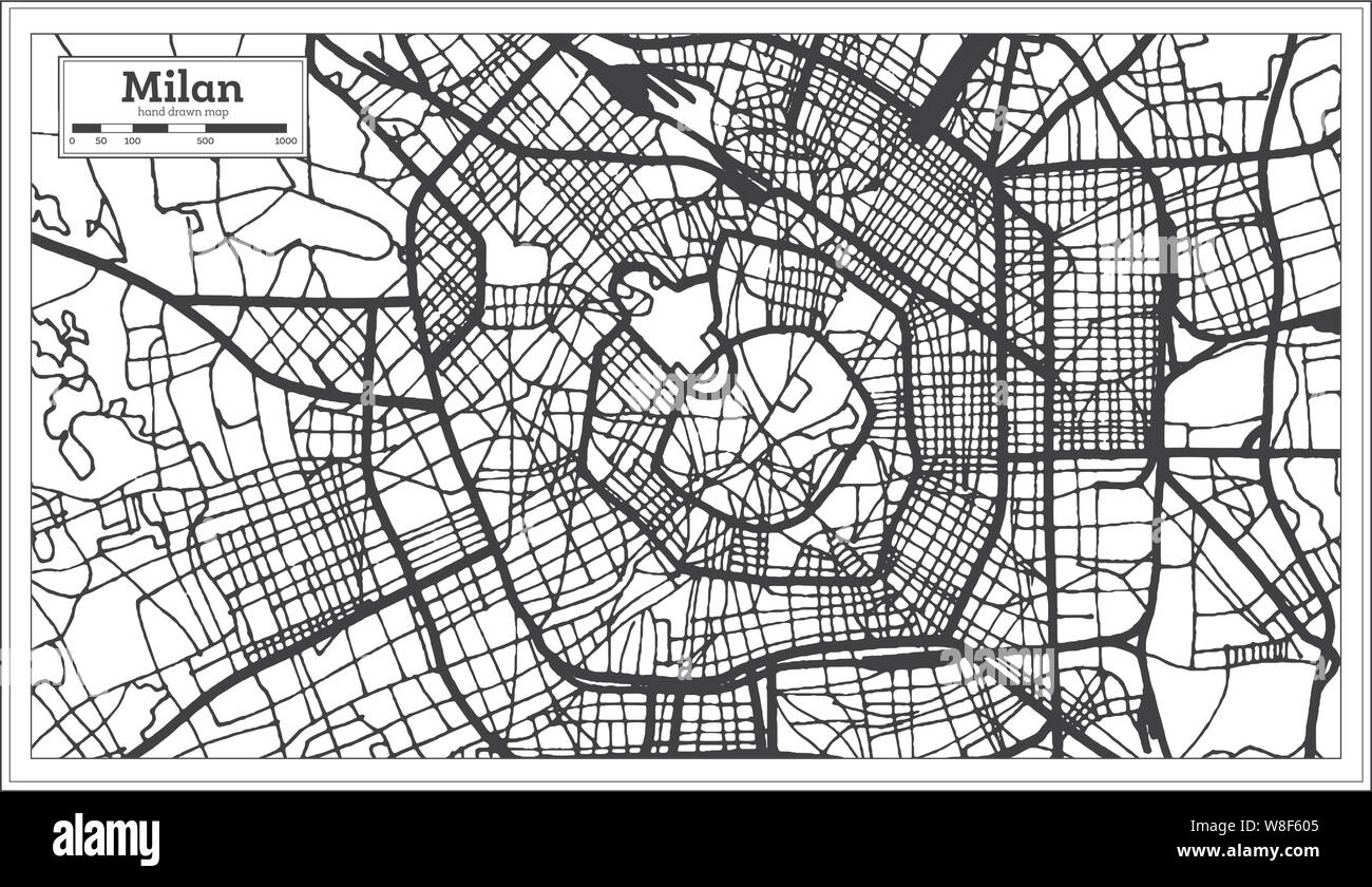 Milan map vector hi-res stock photography and images - Alamy