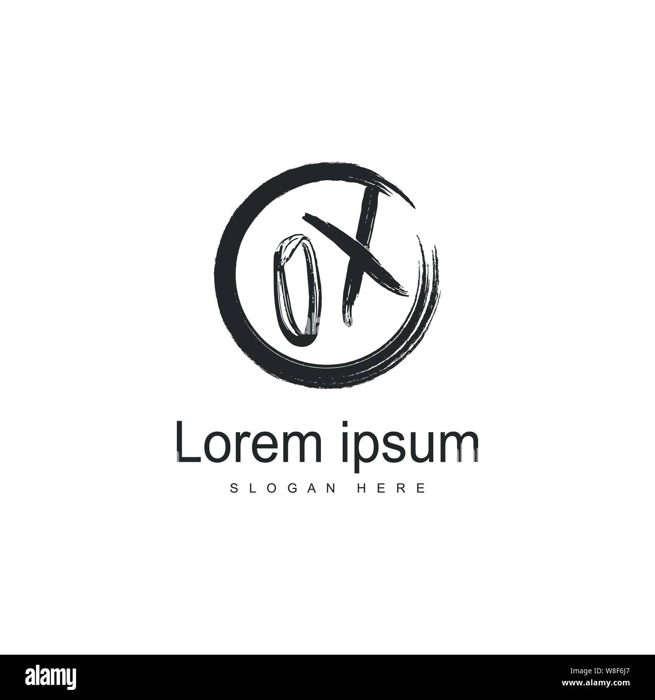 Initial OX logo template with modern frame. Minimalist OX letter logo ...