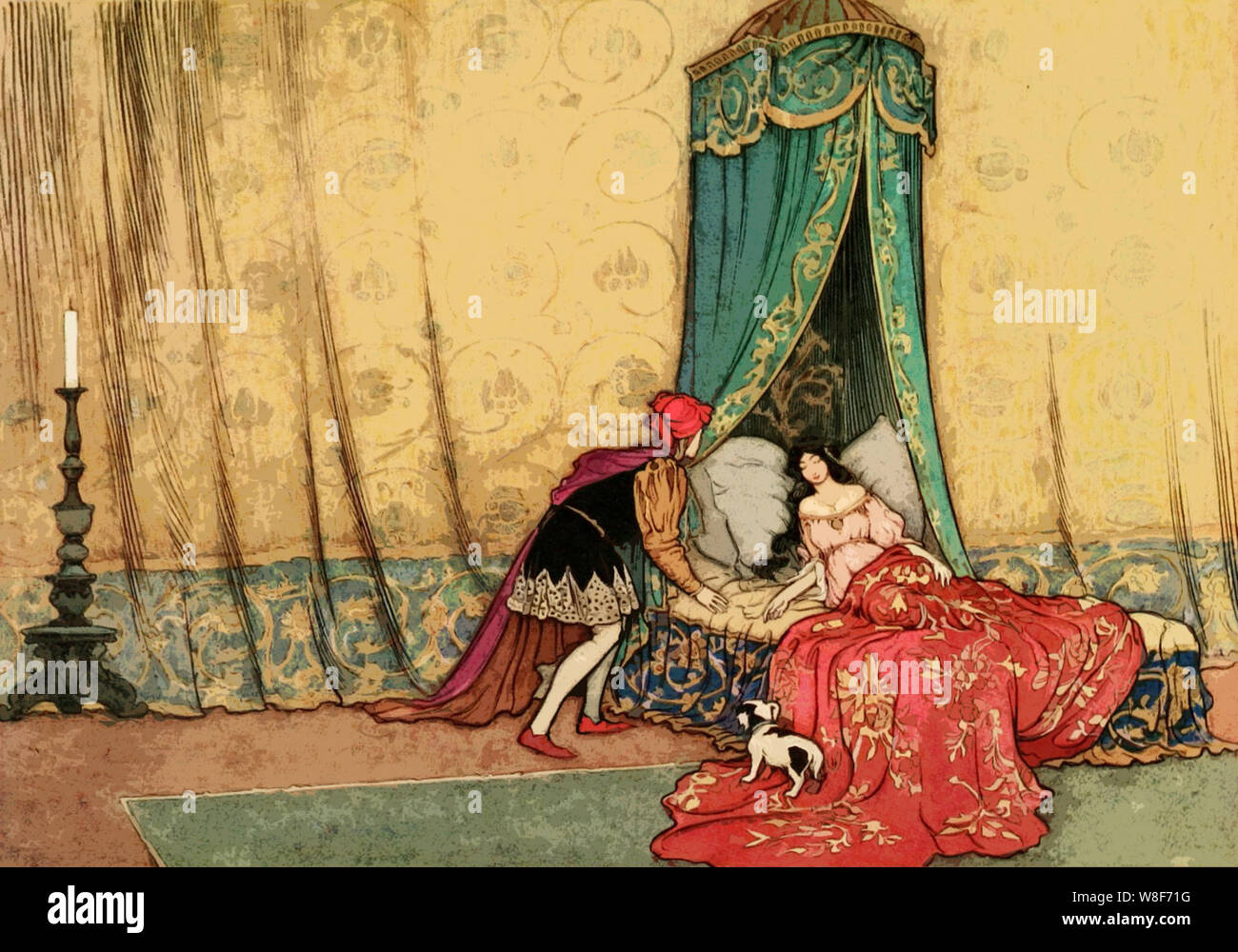 princess and prince charming / snow white / sleeping beauty vintage art ...