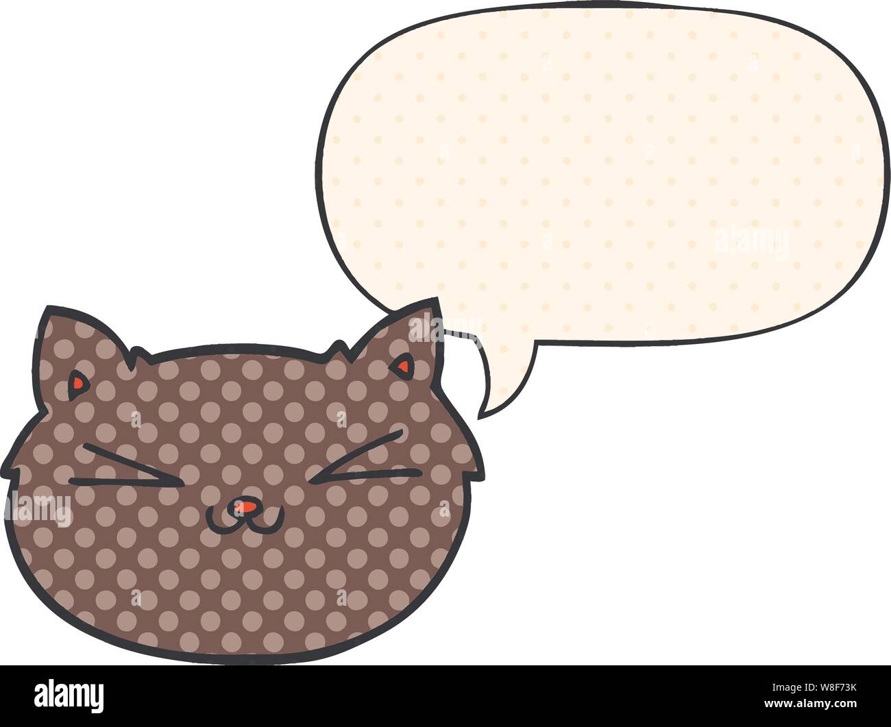 happy cartoon cat with speech bubble in comic book style Stock Vector ...