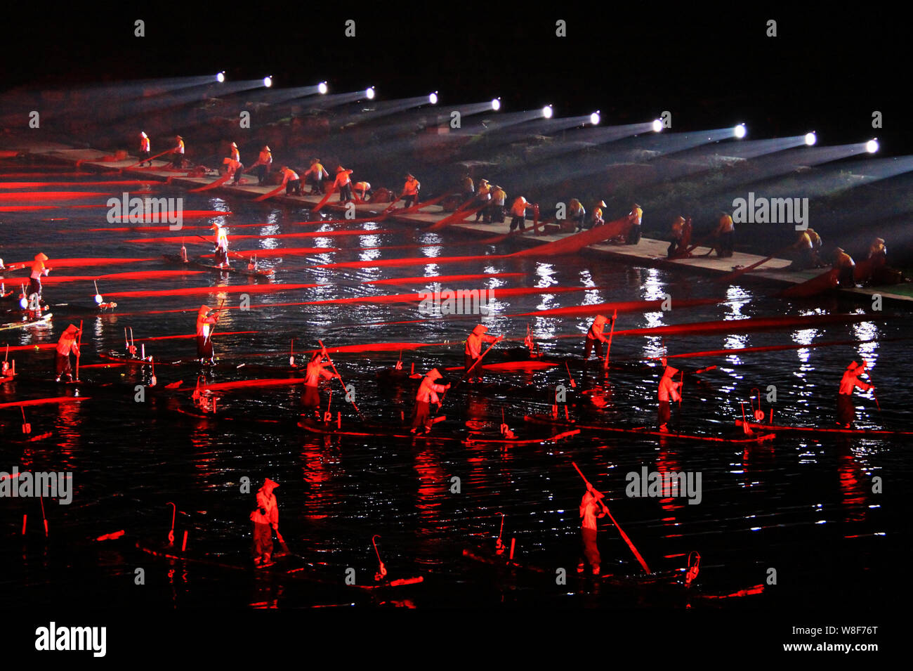 Chinese entertainers perform during a show of the large outdoor ...