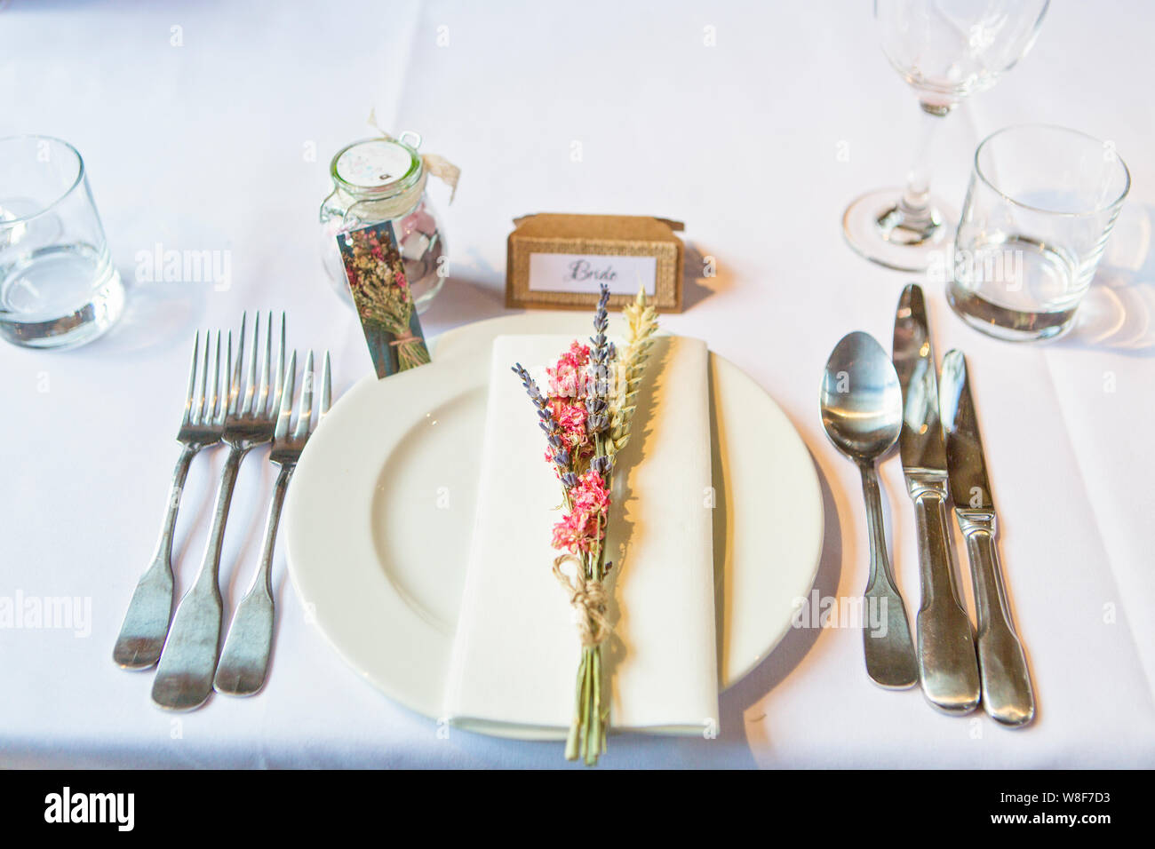 Dried Floral Wedding Reception Table Decorations Stock Photo - Alamy