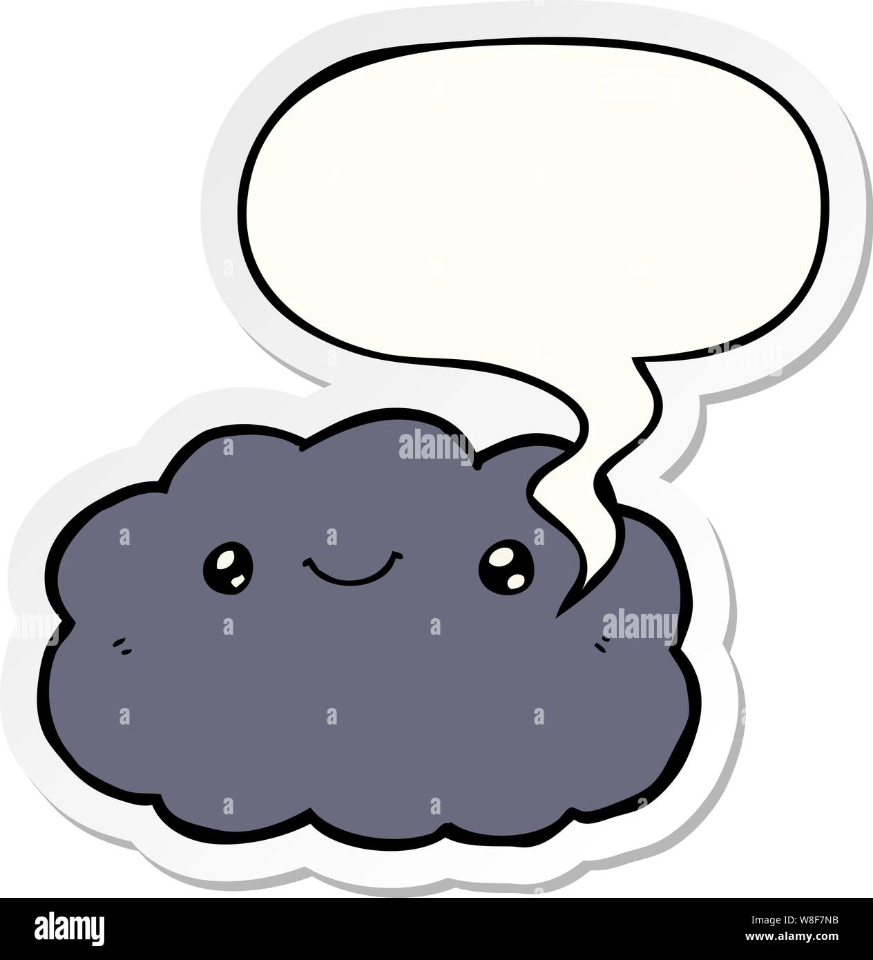 cartoon cloud with speech bubble sticker Stock Vector Image & Art - Alamy