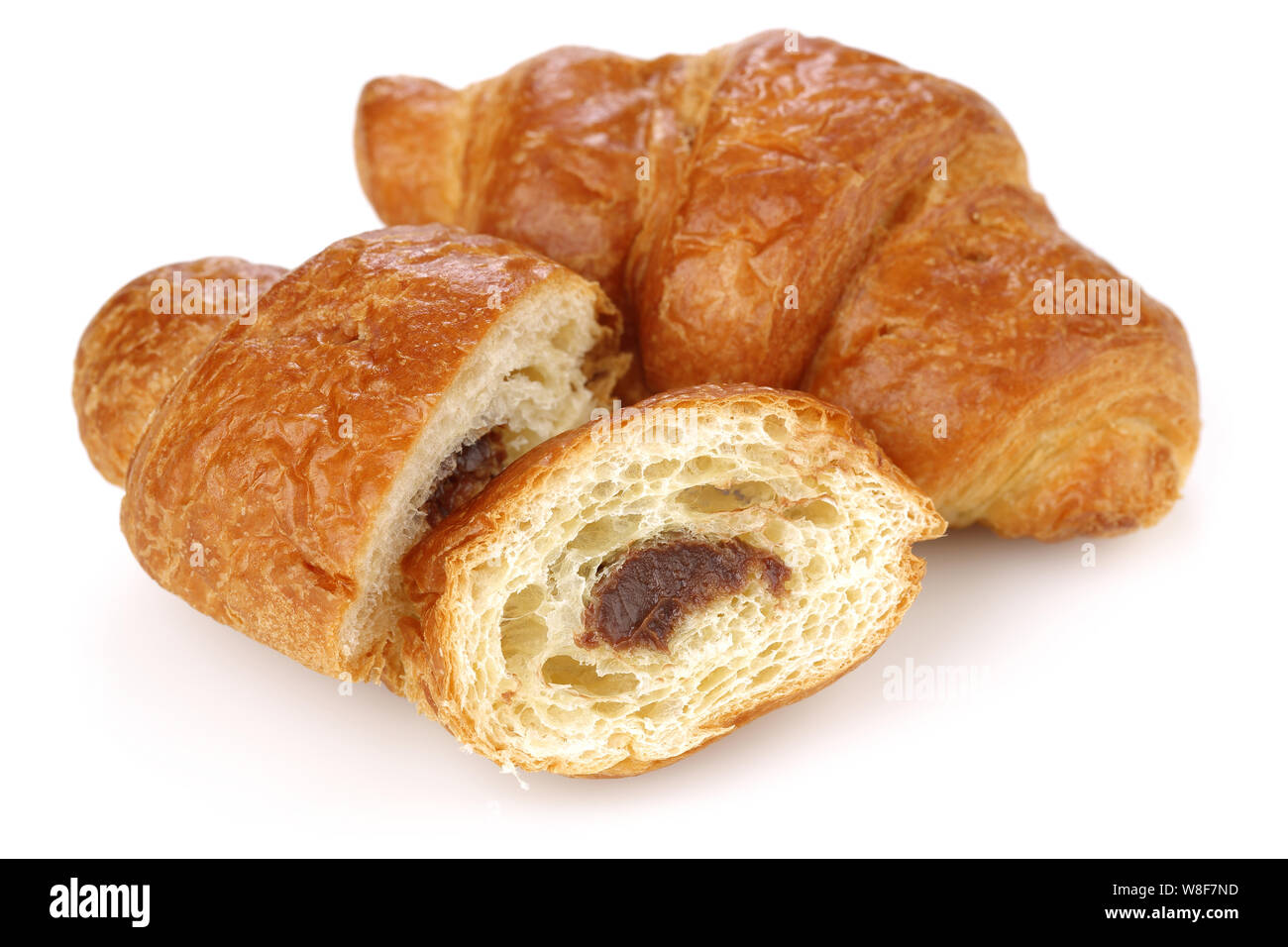 Chocolate croissants isolated on white background Stock Photo - Alamy