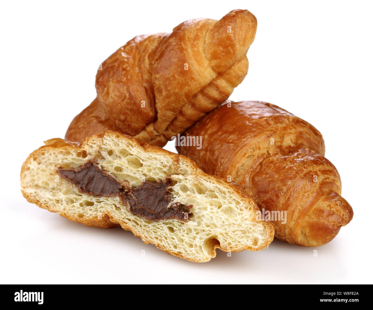 Chocolate croissants isolated on white background Stock Photo - Alamy