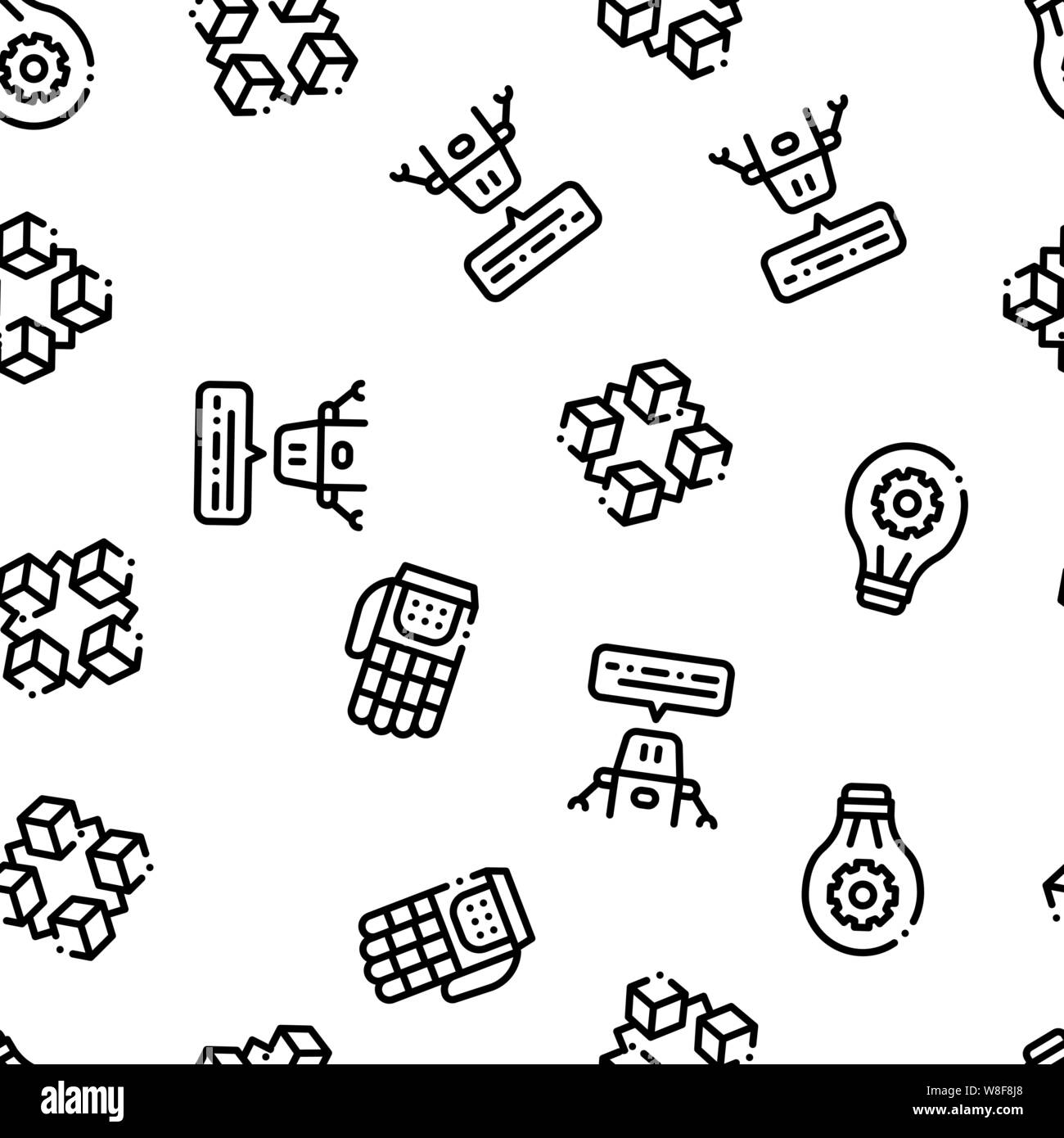Artificial Intelligence Seamless Pattern Vector Stock Vector Image ...