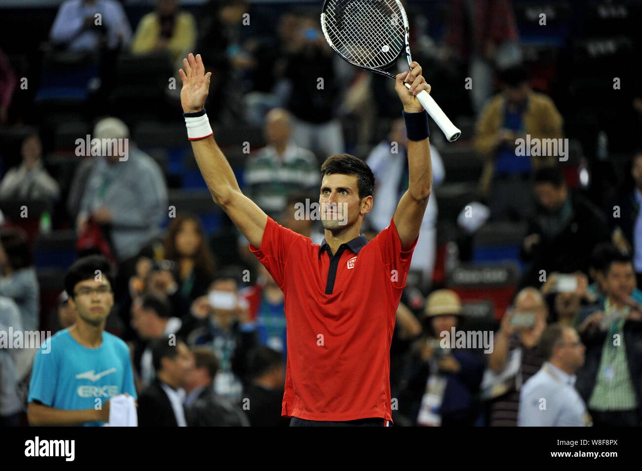 Novak Djokovic of Serbia reacts after defeating Bernard Tomic of ...