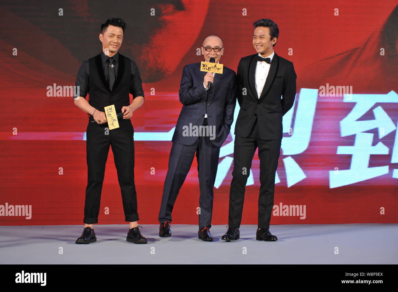 (From left) Chinese actor Duan Yihong, director Cao Baoping and actor ...