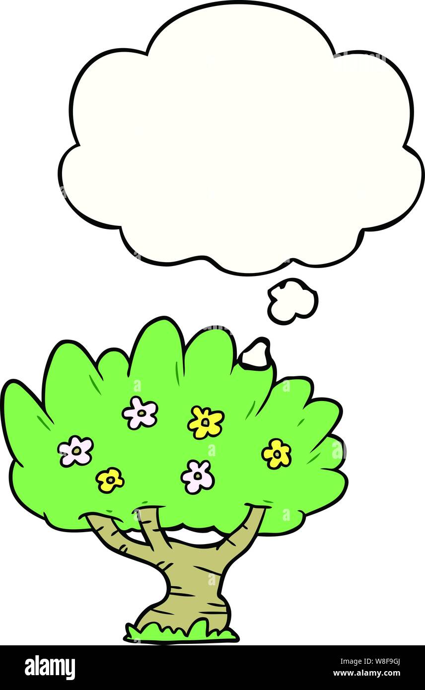 cartoon tree with thought bubble Stock Vector Image & Art - Alamy