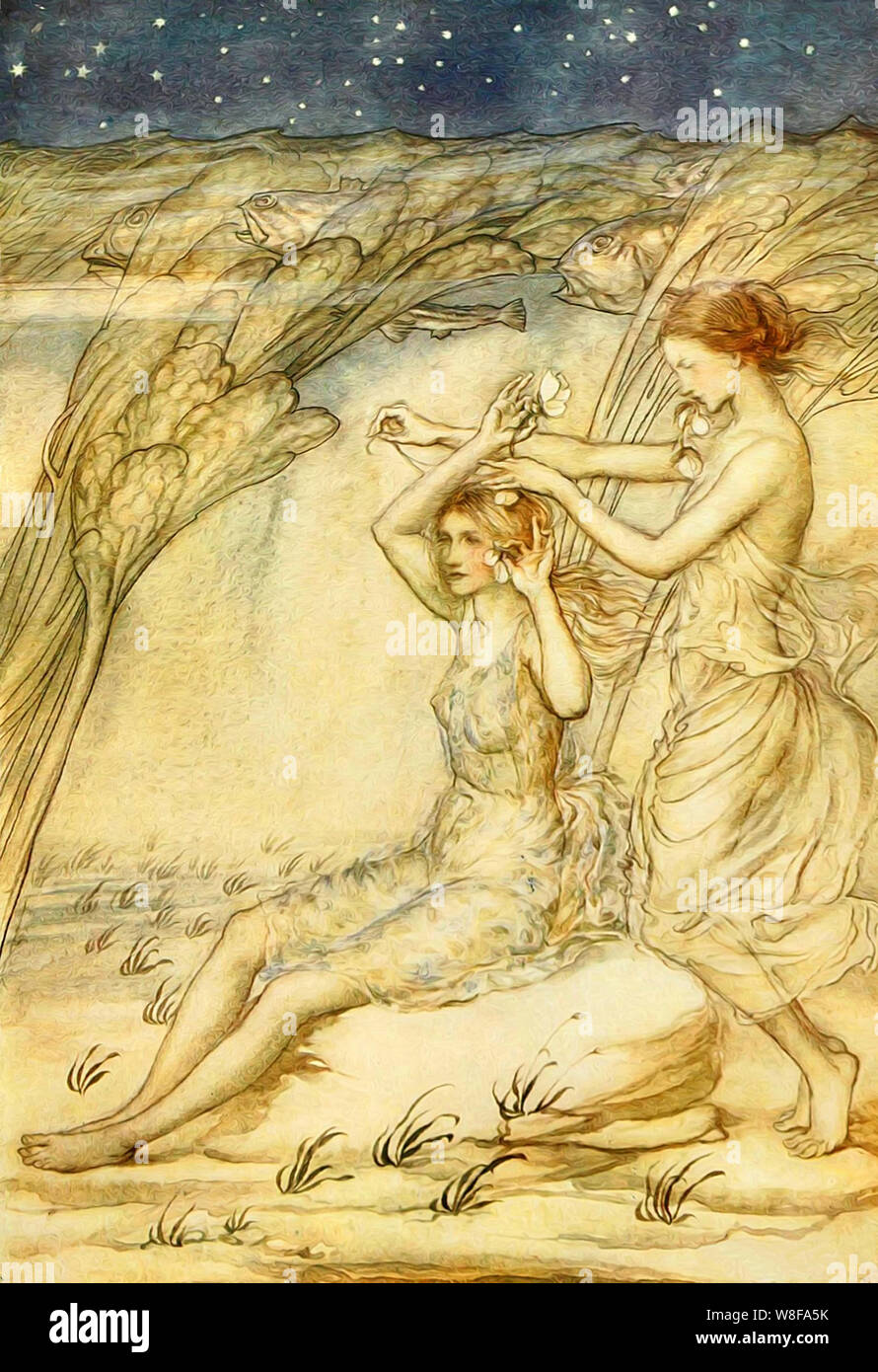 arthur rackham's fairies illustration Stock Photo - Alamy