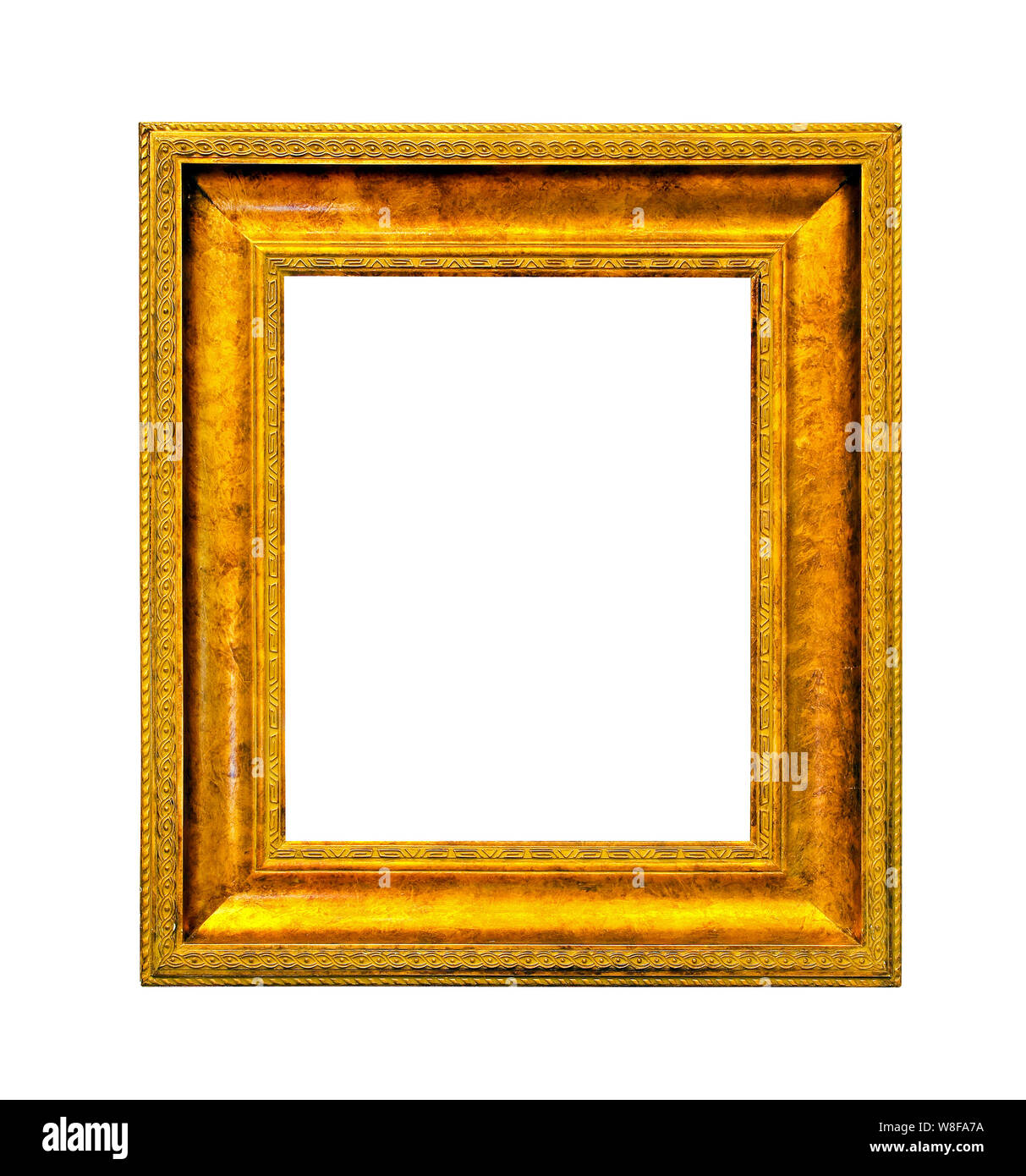 Wooden frame with golden paint and clipping path Stock Photo - Alamy
