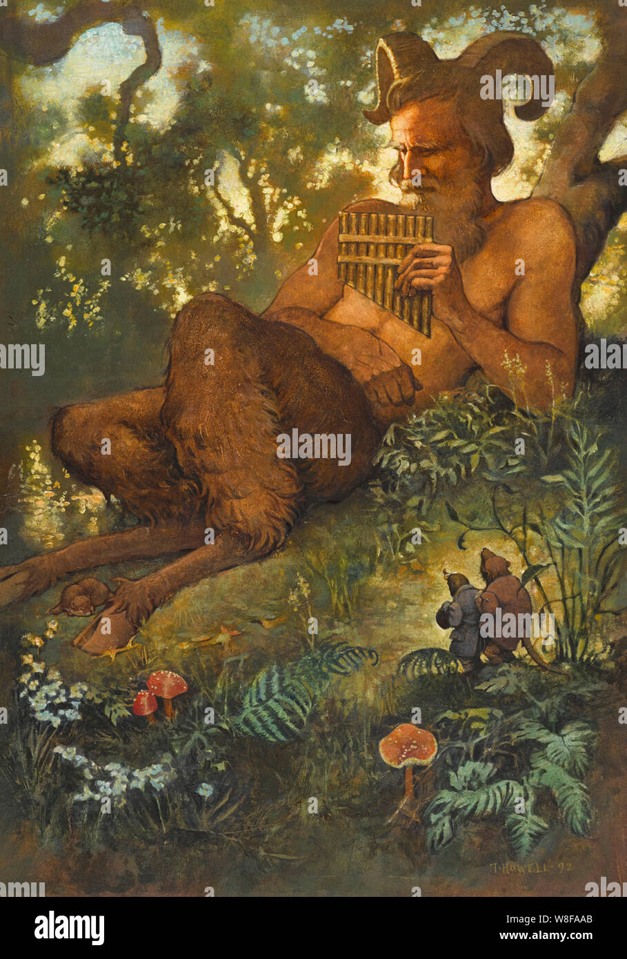 pan playing his panpipes Stock Photo - Alamy