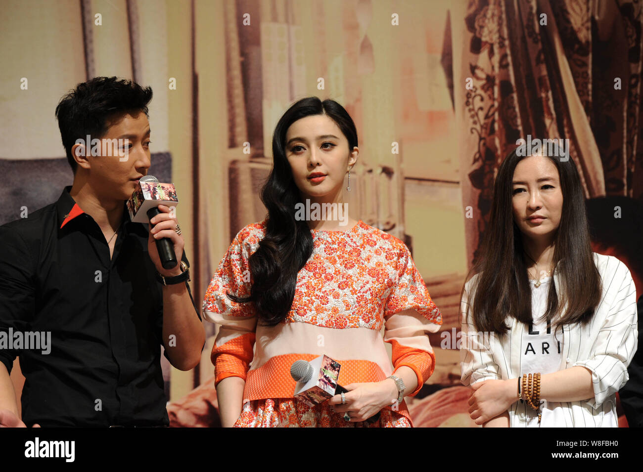 (From left) Chinese actor Han Geng, actress Fan Bingbing and director ...