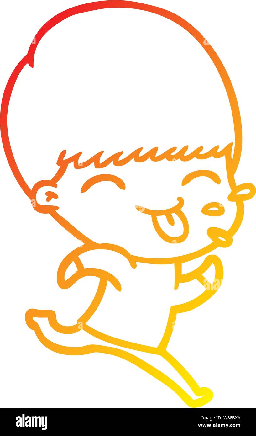 warm gradient line drawing of a cartoon rude man Stock Vector Image ...