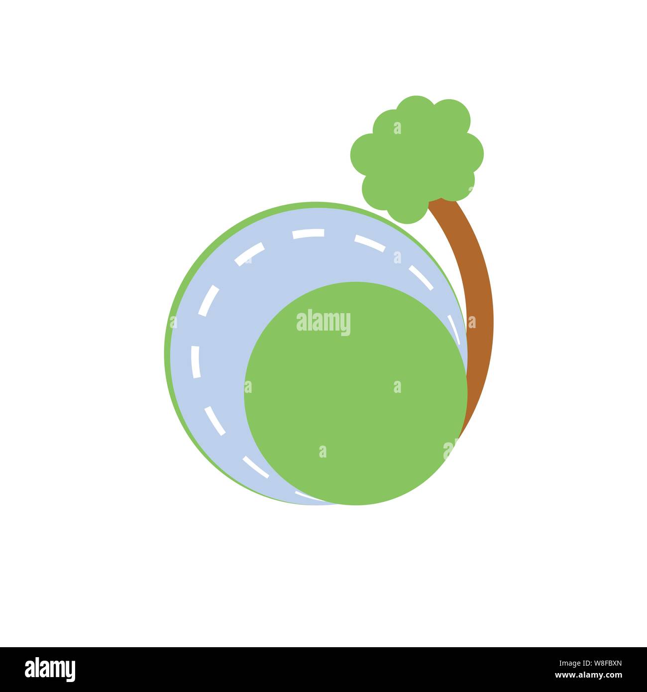 tree plant nature with road isolated icon vector illustration design ...