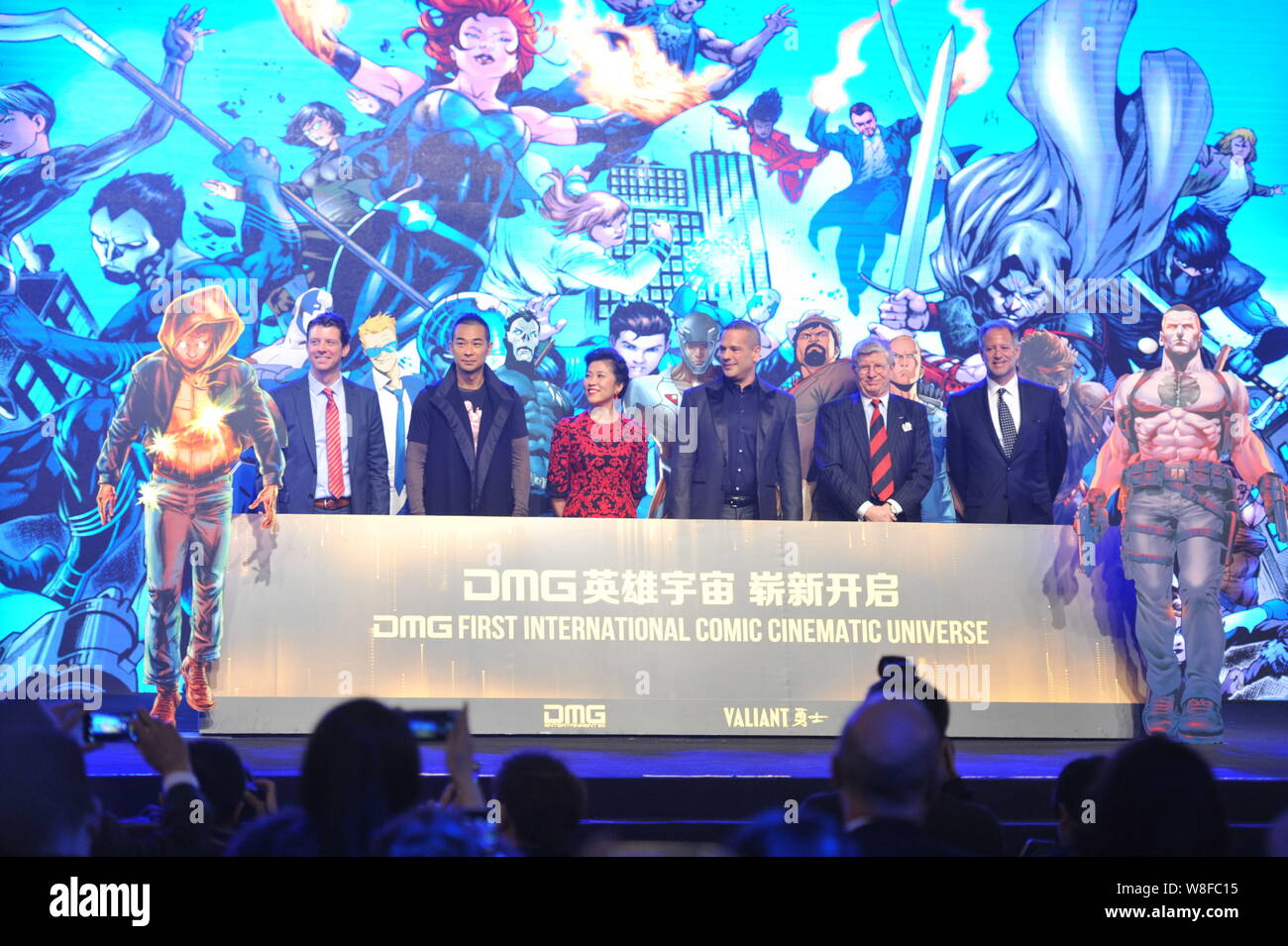 Dan Mintz, CEO of DMG Entertainment, third right, Chinese actor Zhao ...