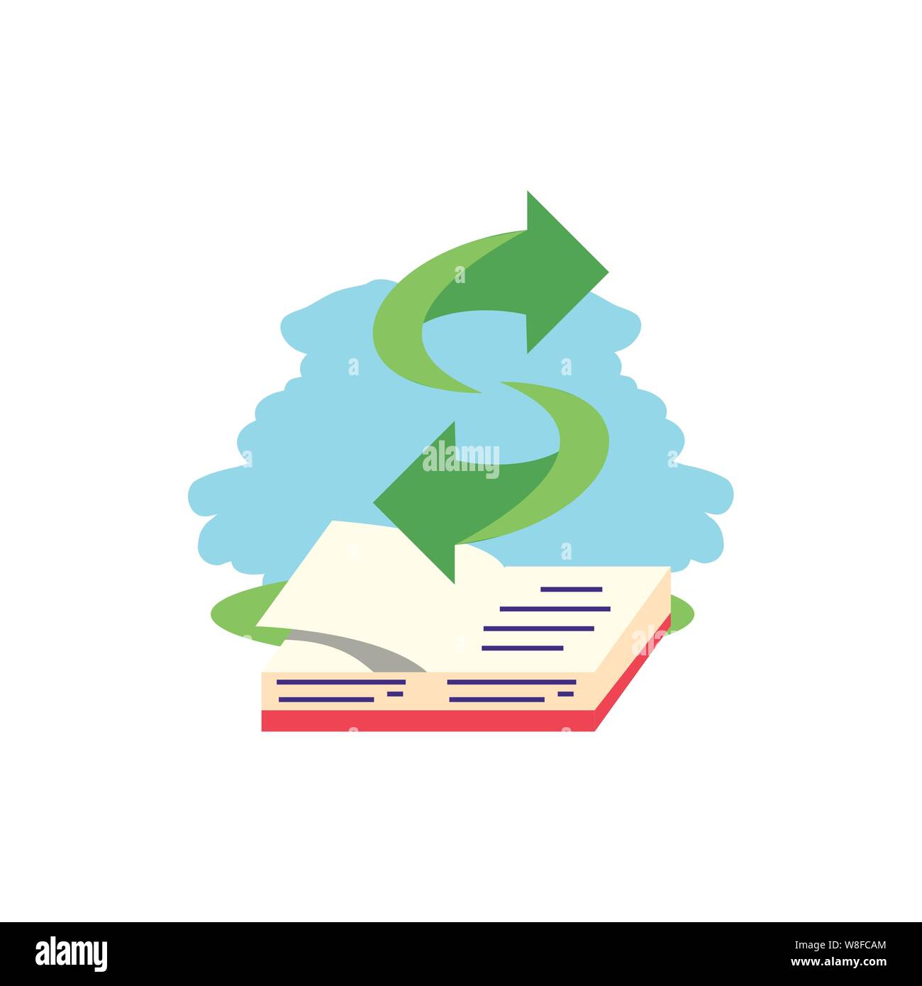 arrows indication direction with textbook supply vector illustration ...