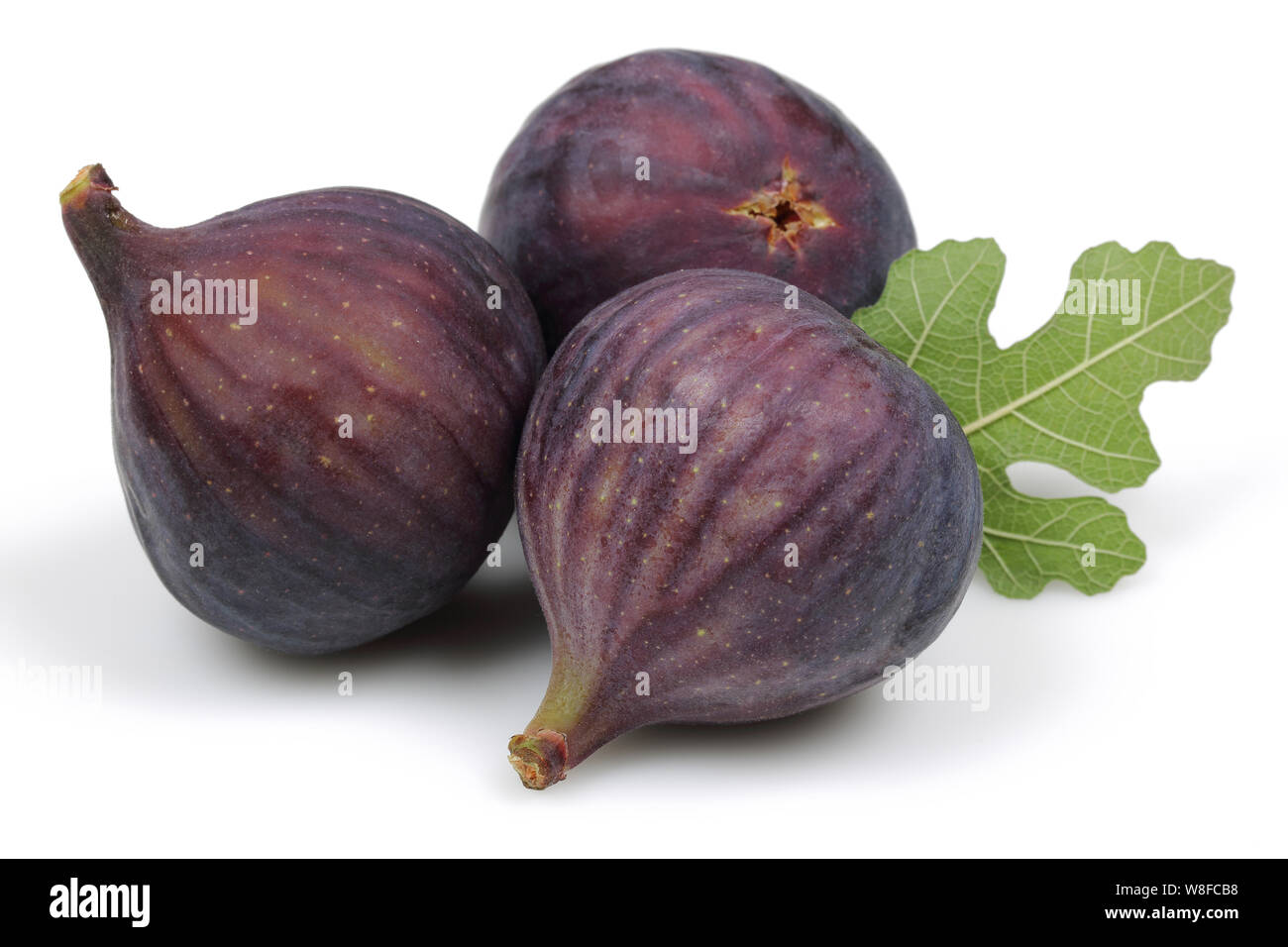 Fresh purple fig fruit and slice isolated on white background Stock ...