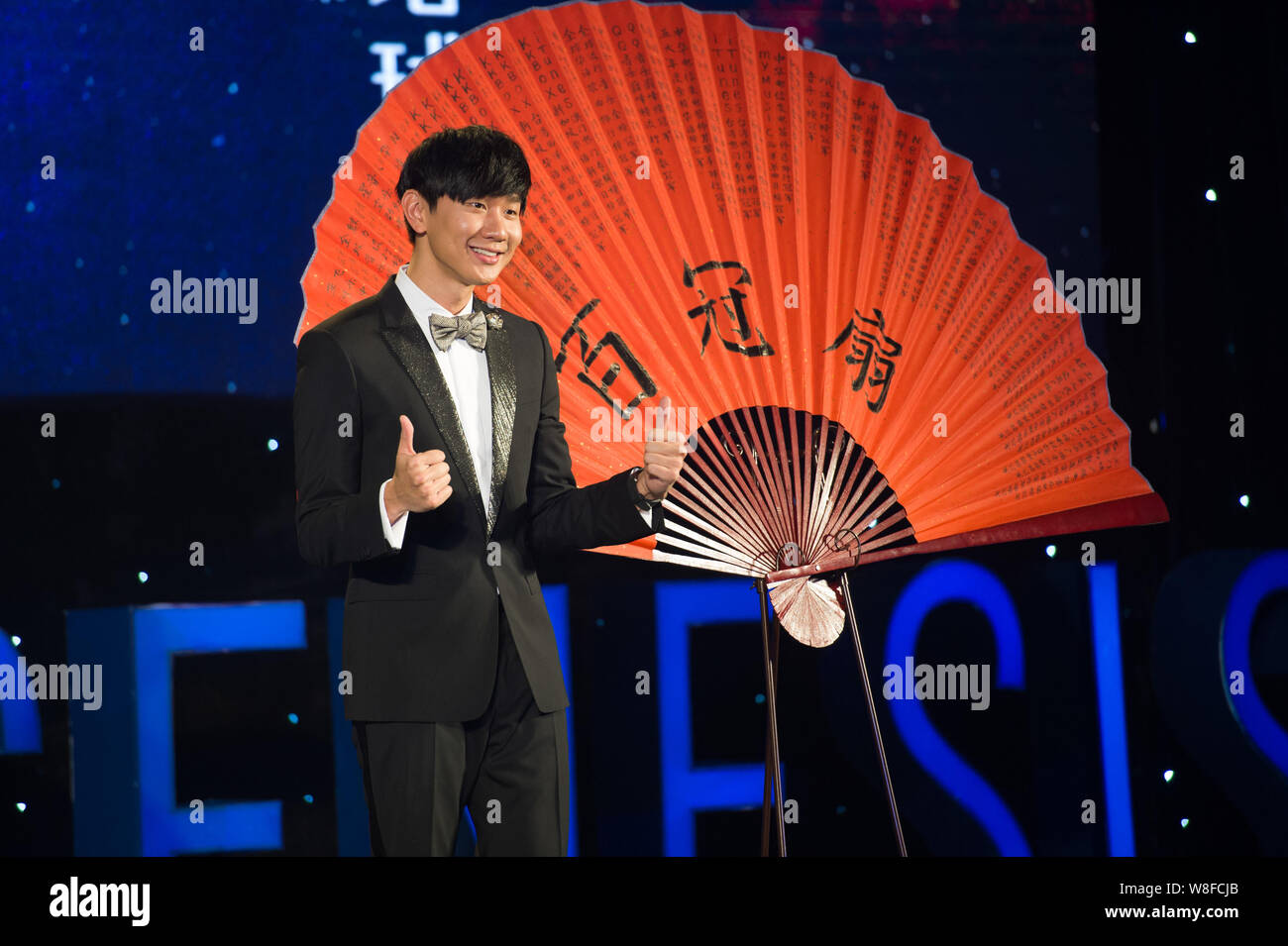 Singaporean singer JJ Lin poses during a celebration press conference ...