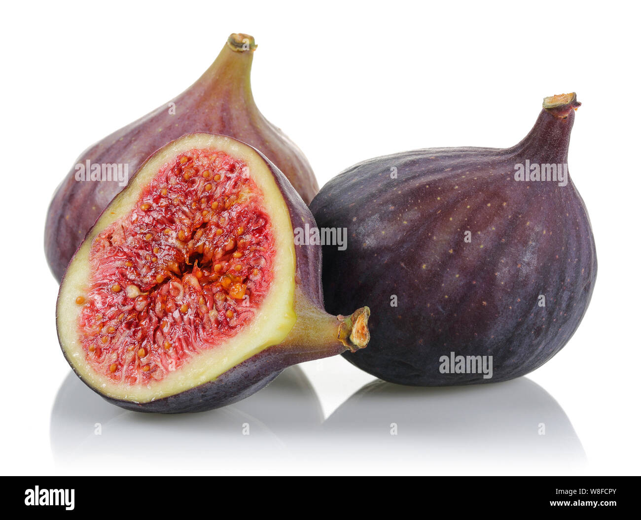 Fresh purple fig fruits isolated on white background Stock Photo - Alamy