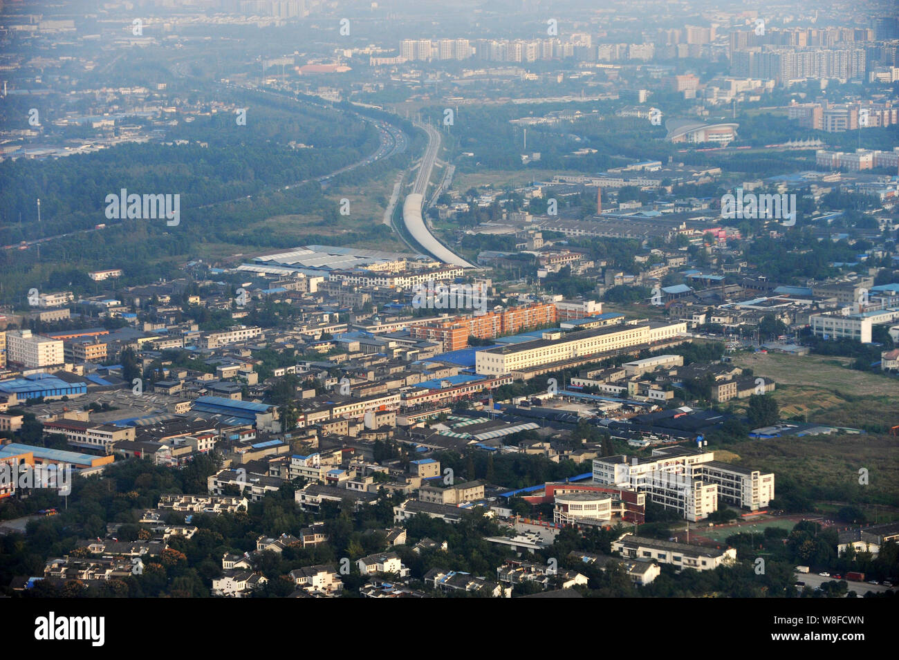 --FILE--View of clusters of residential apartment buildings in Chengdu ...