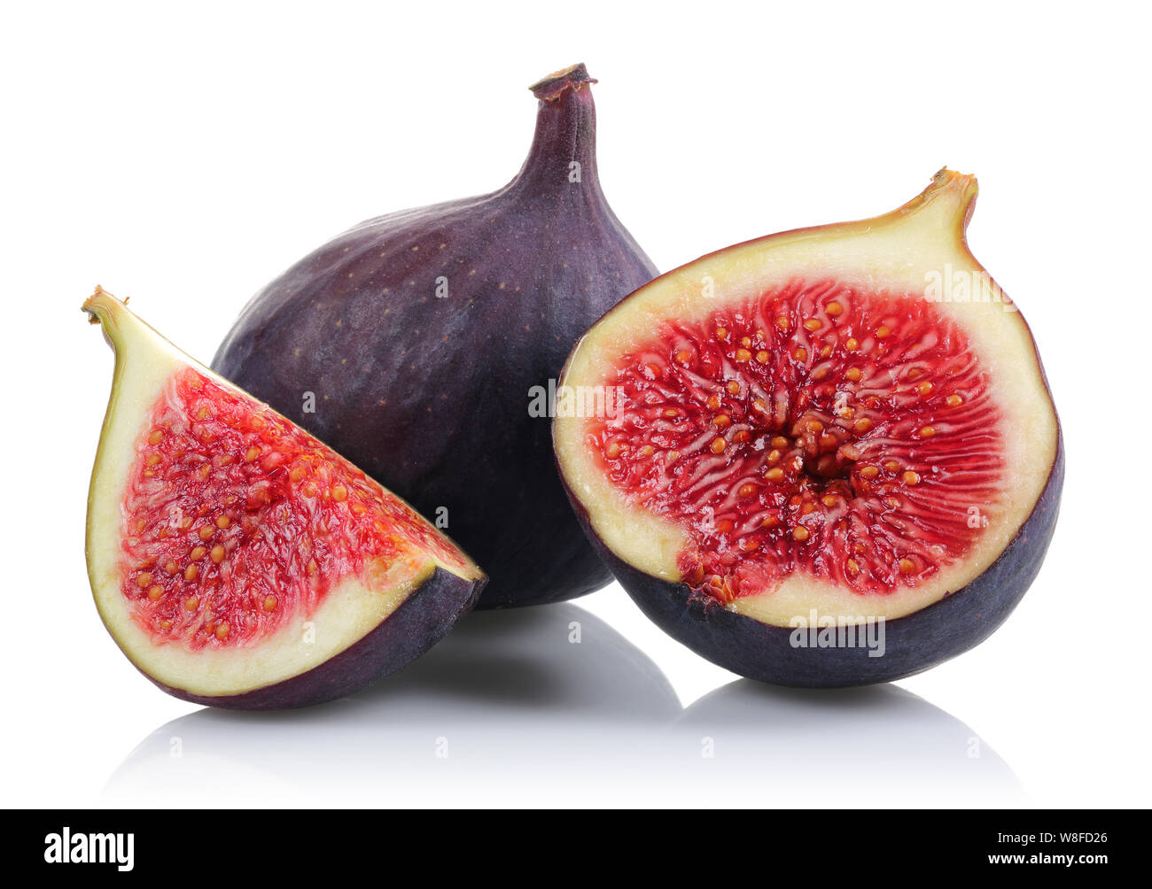 Fresh purple fig fruits isolated on white background Stock Photo - Alamy
