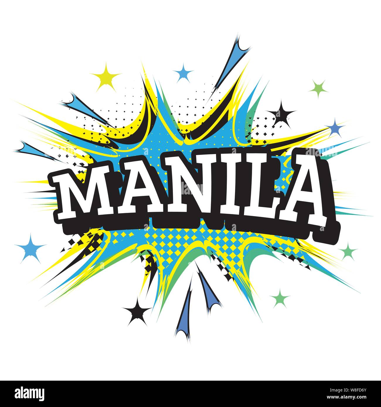 Manila Philippines Comic Text in Pop Art Style. Vector Illustration ...