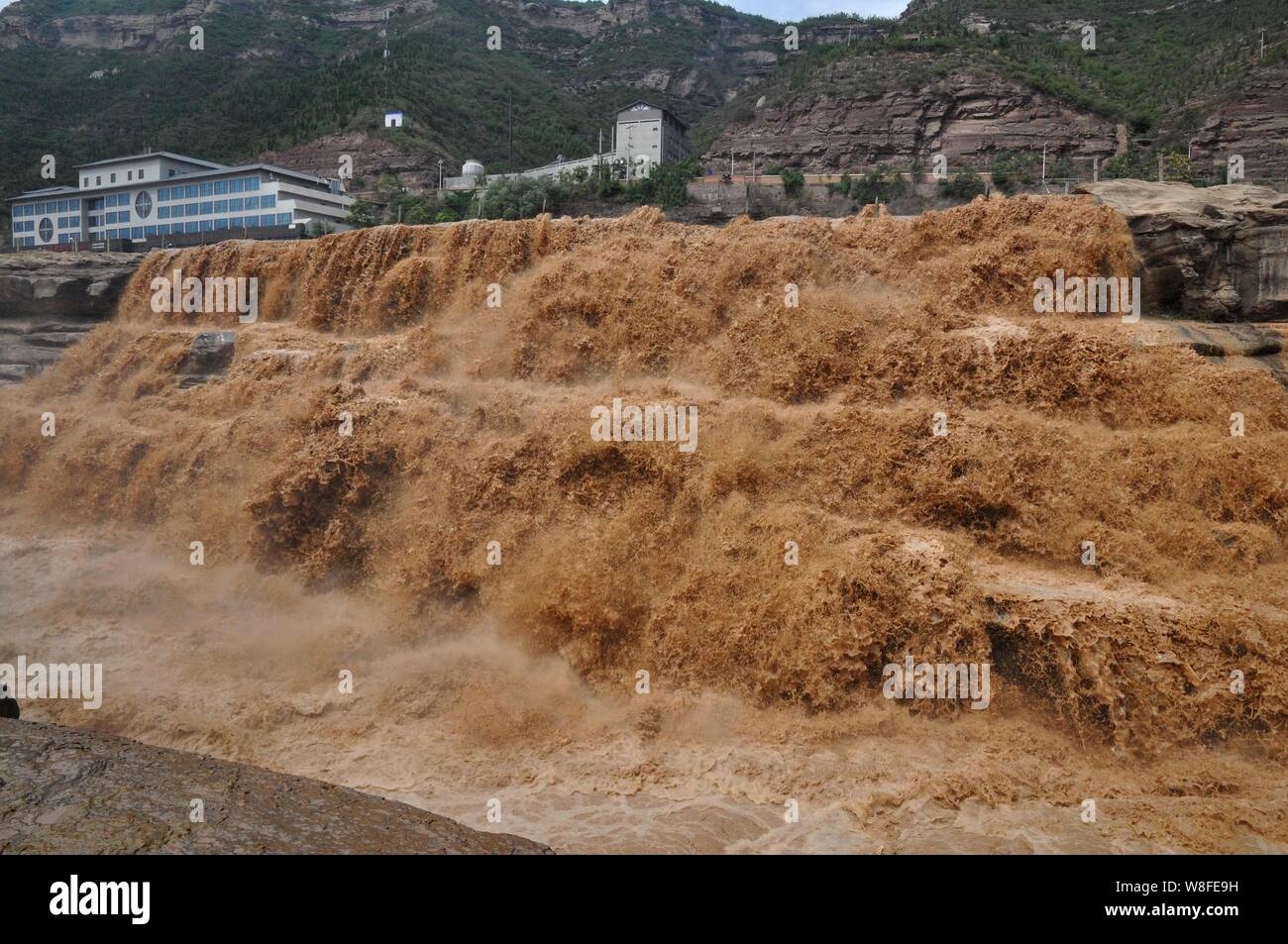 View of Hukou Waterfall in Ji county, north China's Shanxi province, 22 ...
