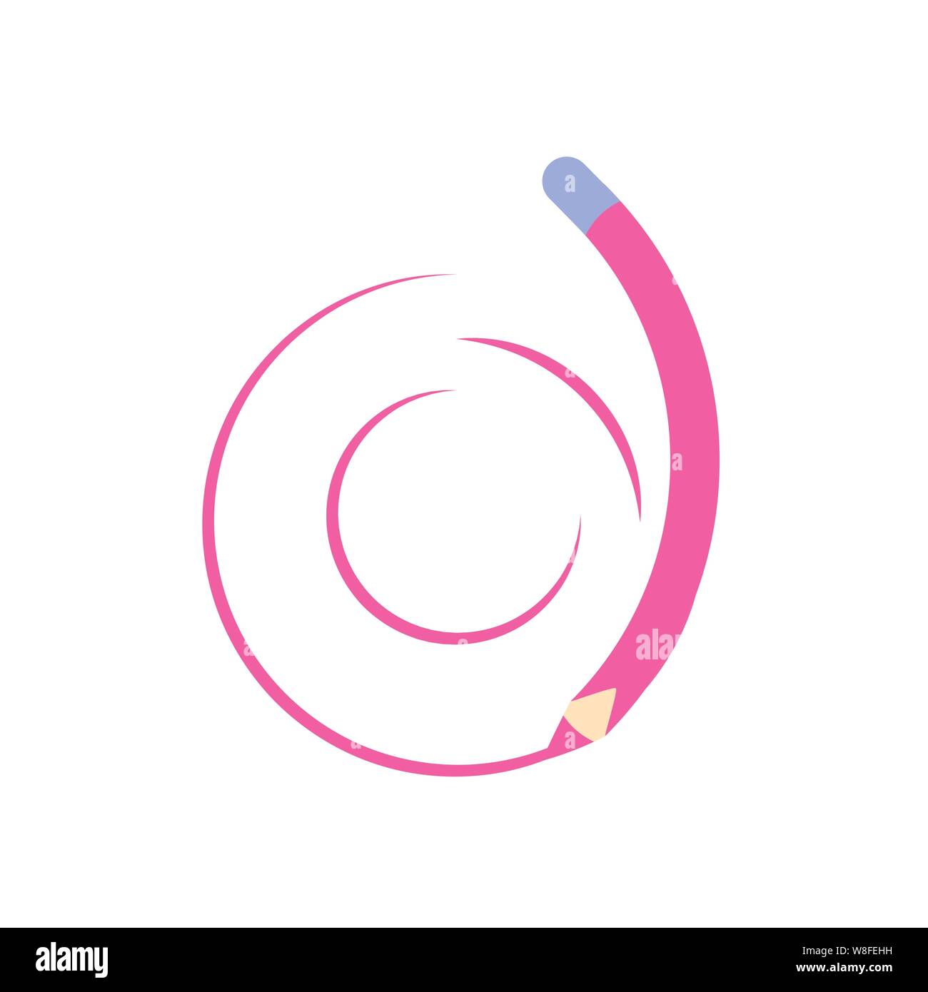 pencil color pink school supply isolated icon vector illustration ...